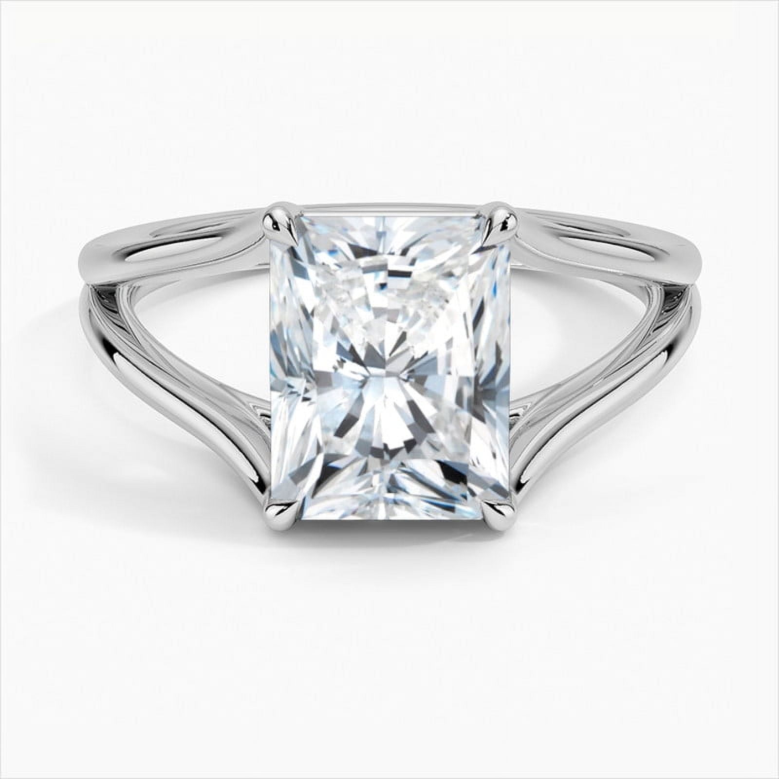 Elise Jewel 1.90 Ct Prong Set Radiant Cut Diamond Ring - 14K White Gold ...