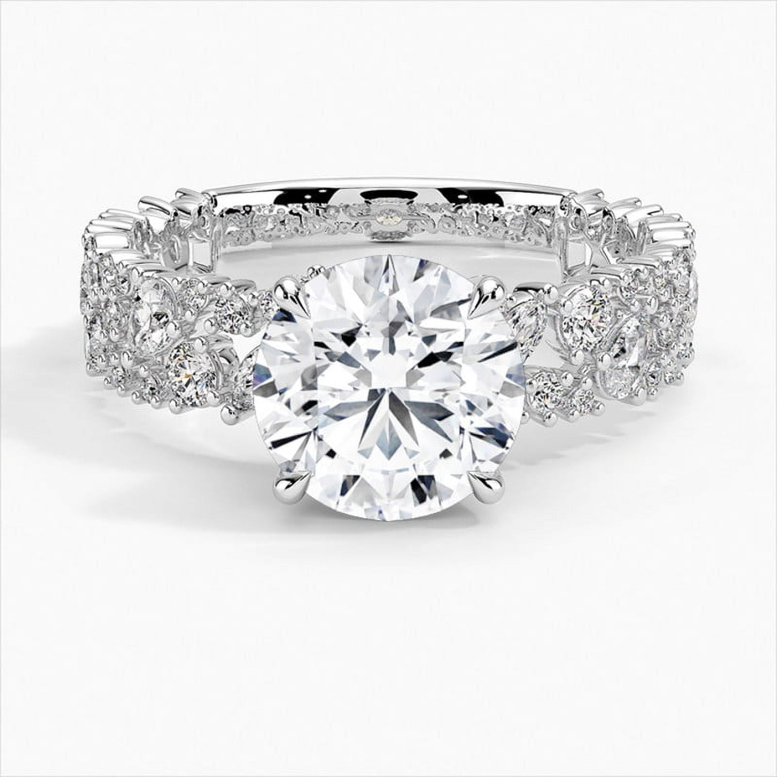 Elise Jewel 1.92 Ct Brilliant Round Cut Diamond Ring - Crafted in 14K ...