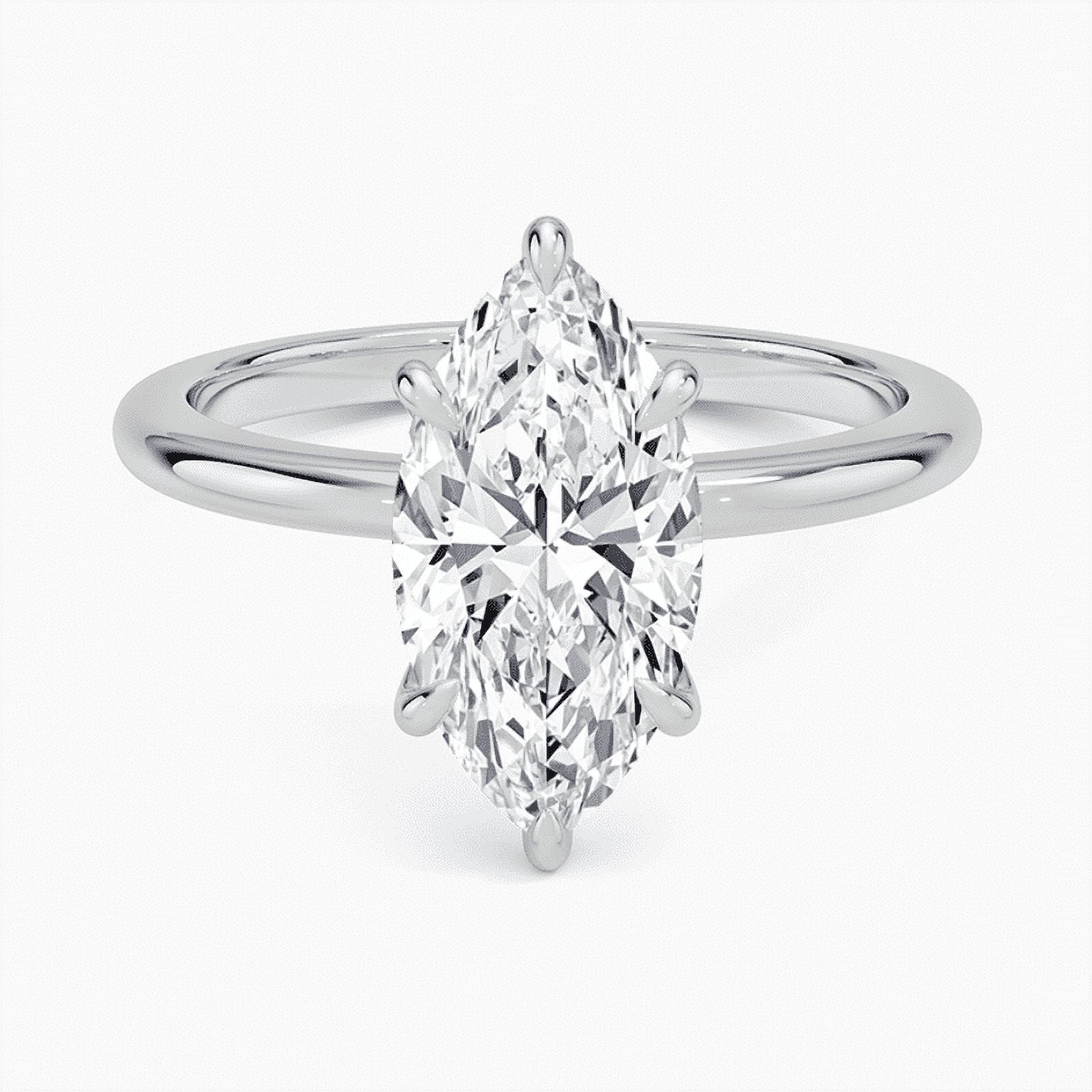 Elise Jewel 1.94 Ct Lab Created Diamond Marquise Cut Engagement Ring - 14K White Gold Plated ...