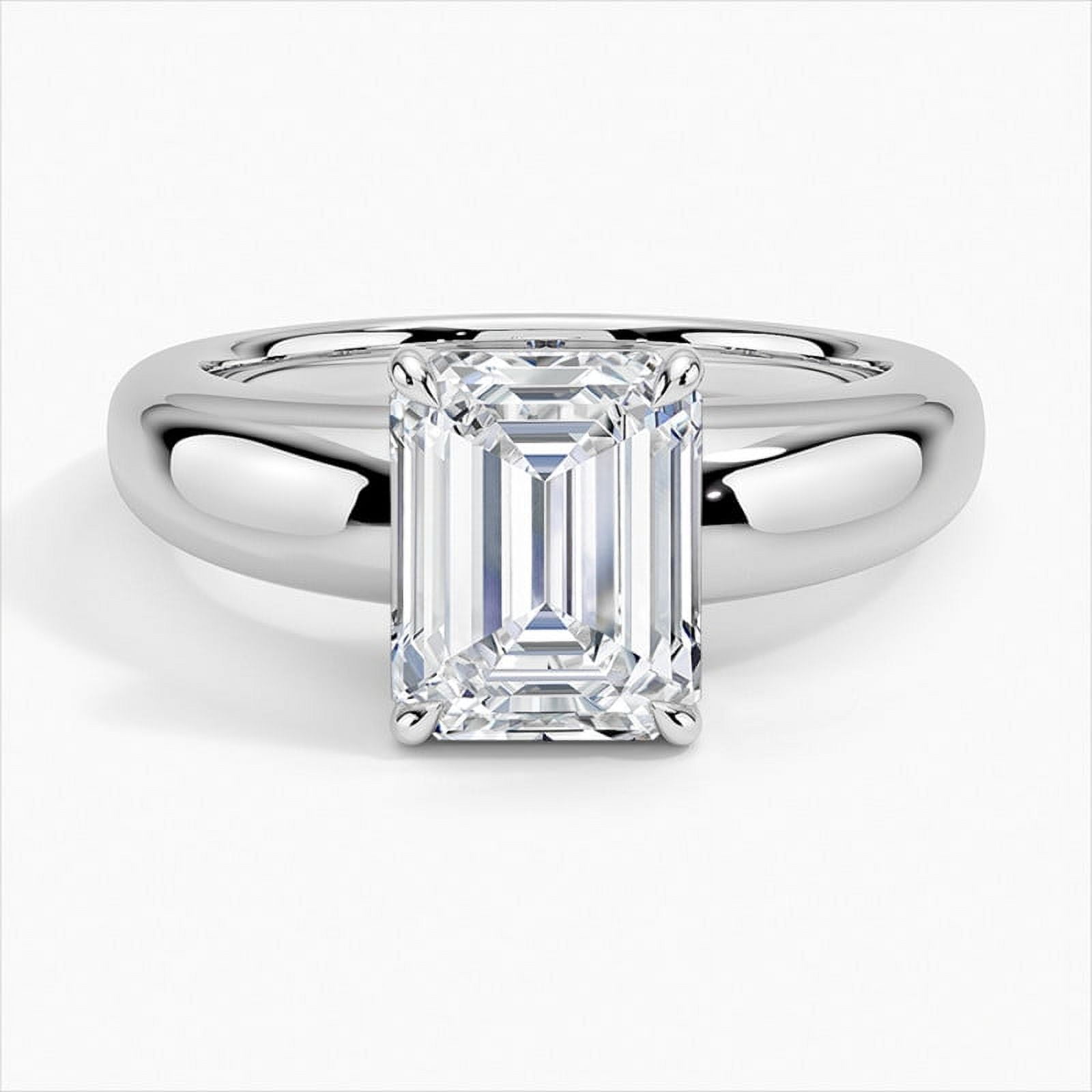 Elise Jewel 14K White Gold Pated 1.93 Ct Emerald Cut Diamond Engagement ...