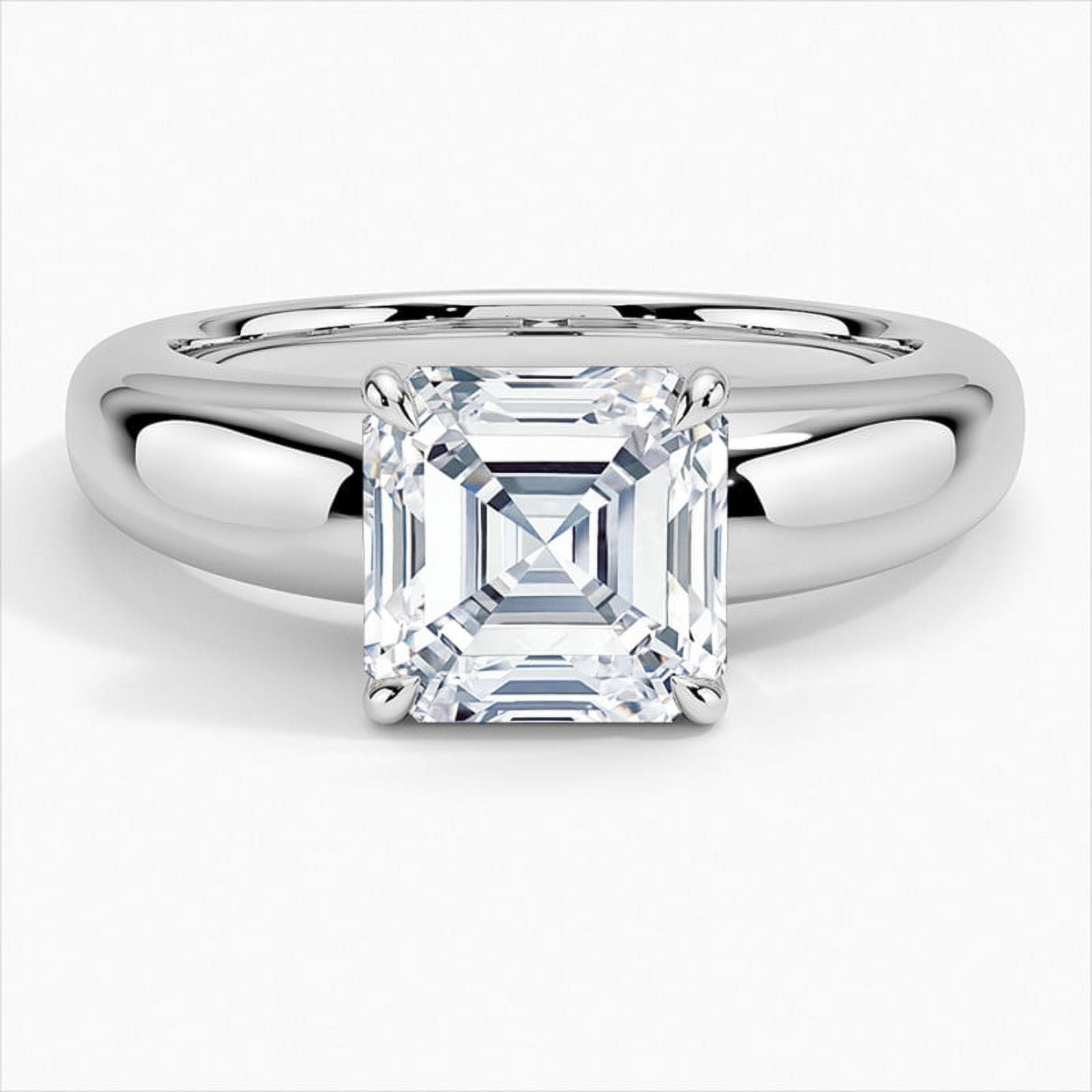 Elise Jewel 14K White Gold Pated 1.95 Ct Asscher Cut Diamond Engagement ...