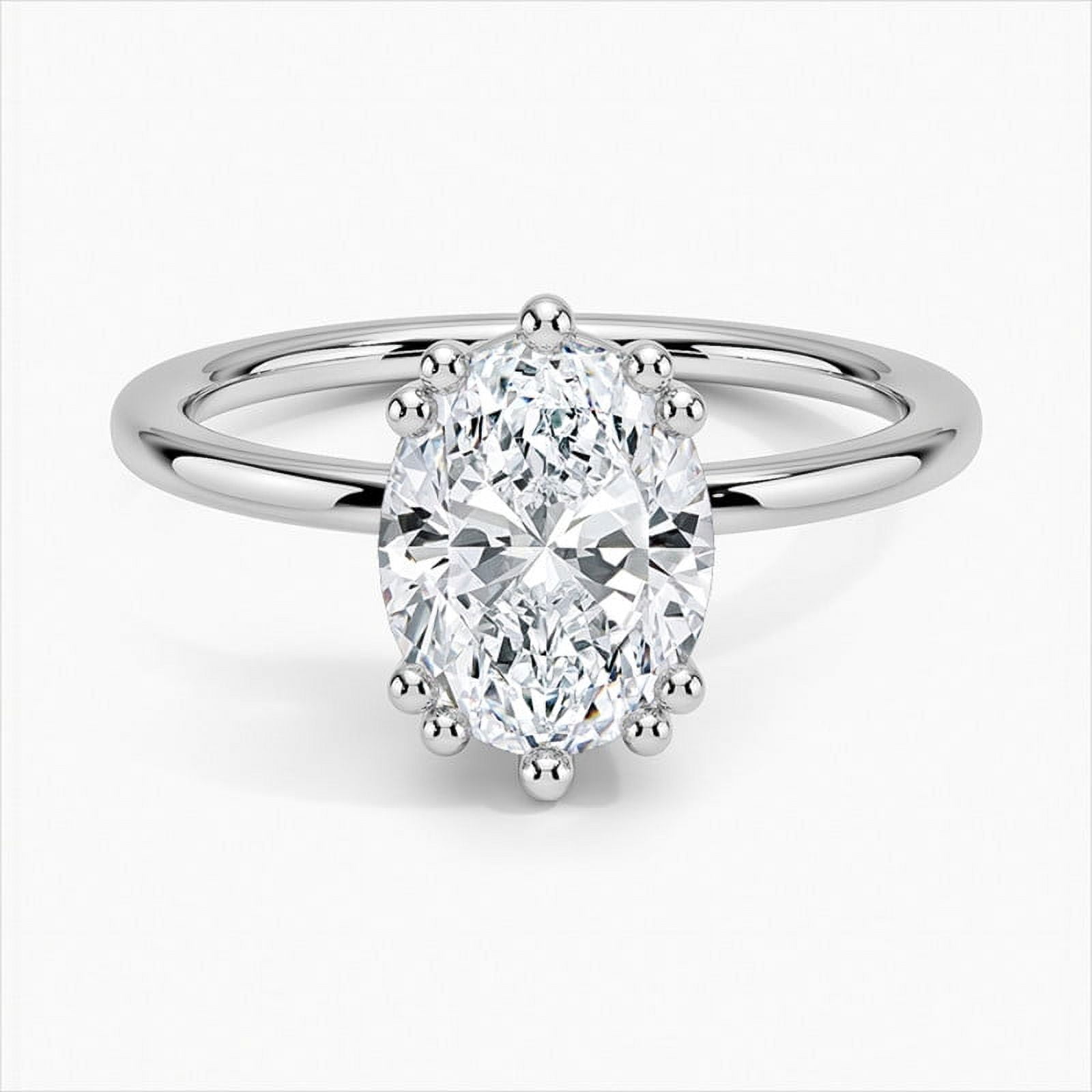 Elise Jewel 14K White Gold Pated 2.07 Ct Oval Diamond Ring for Women's ...