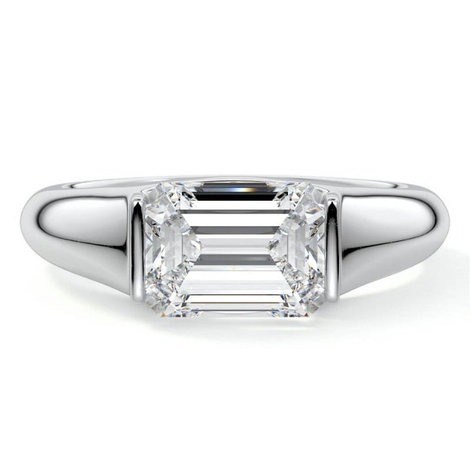 Elise Jewel 14K White Gold Plated 1.73 Ct VVS1/D Emerald Cut Lab ...