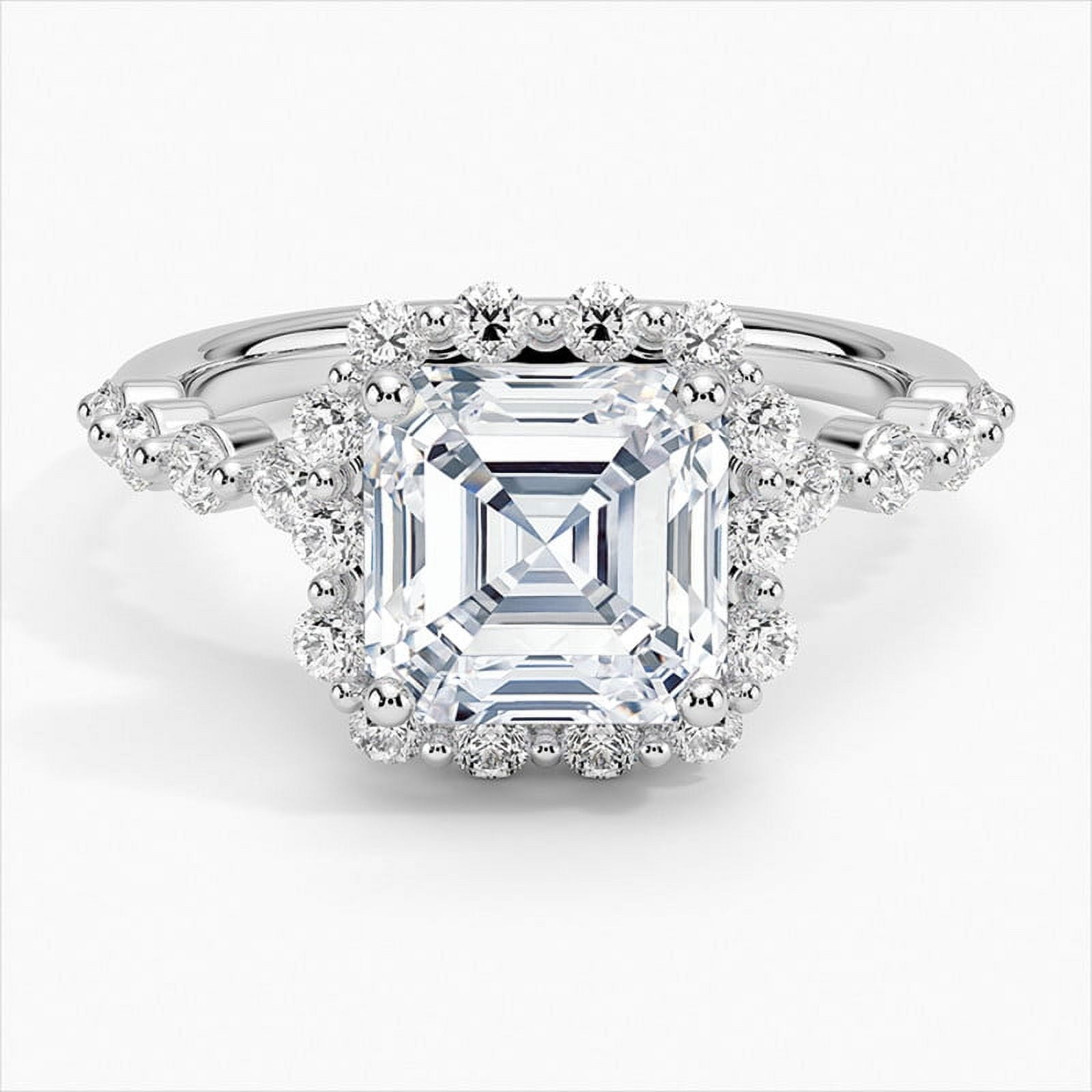 Elise Jewel 14K White Gold Plated 1.83 Ct Asscher Cut Lab Created ...