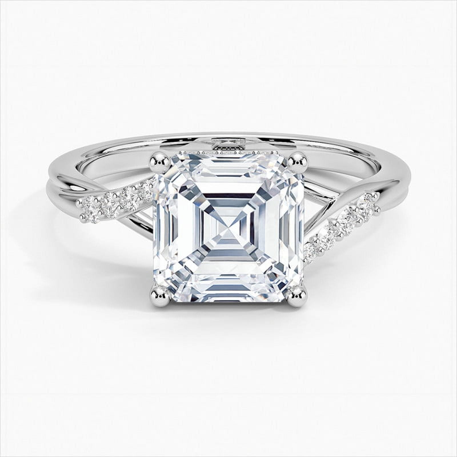 Elise Jewel 14K White Gold Plated 1.83 Ct VVS1/D Asscher Cut Diamond ...