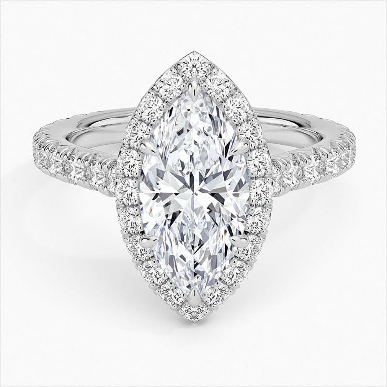 Elise Jewel 14K White Gold Plated 1.86 Ct Marquise Cut Lab Created Ring ...