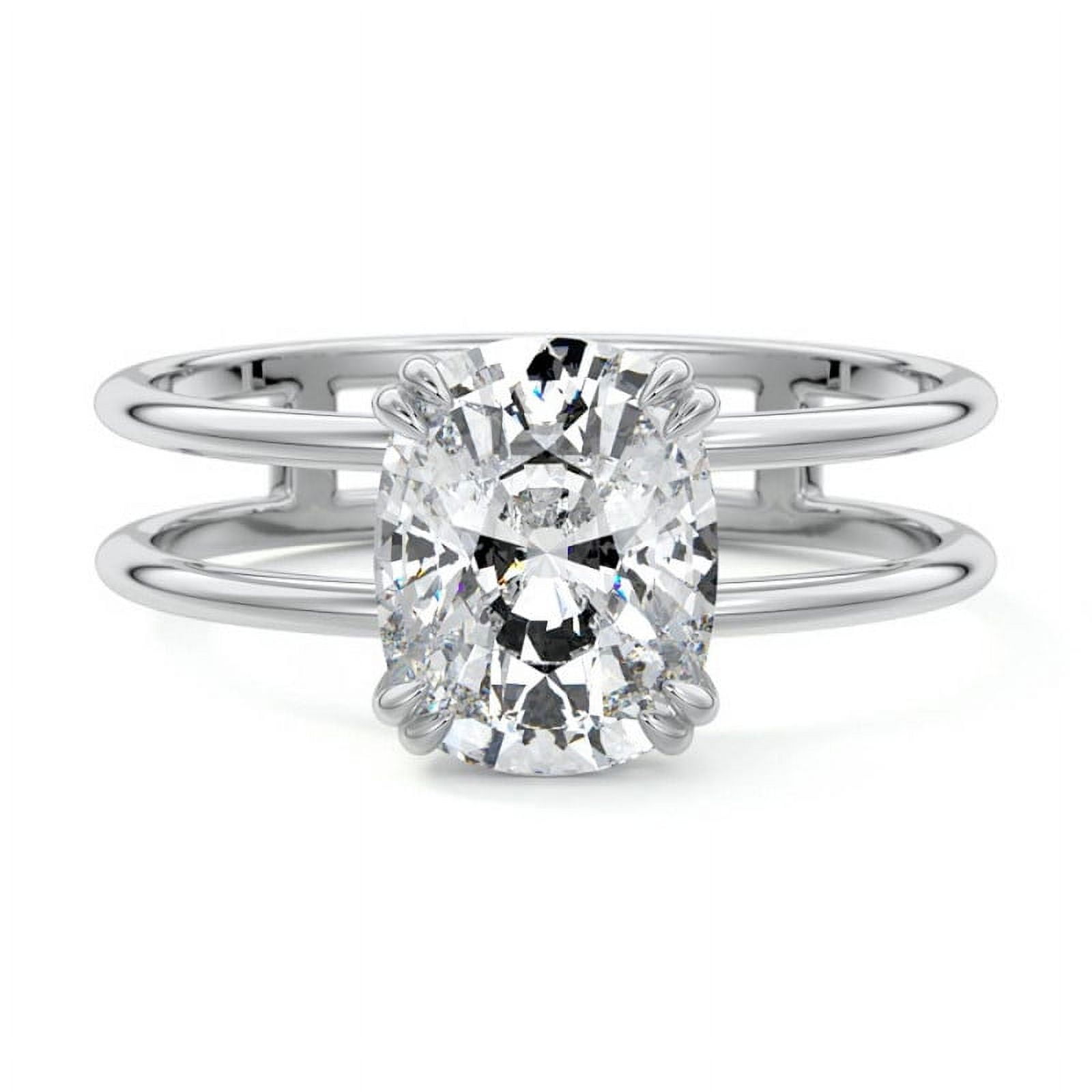 Elise Jewel 14K White Gold Plated 1.91 Ct Oval Cut Excellent Diamond Ring - Gorgeous Two Band ...