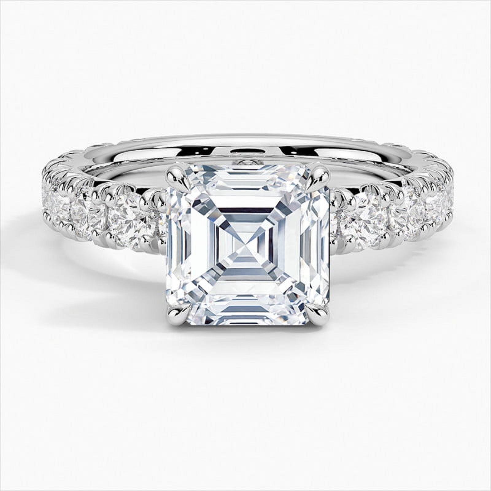 Elise Jewel 14K White Gold Plated 1.92 Ct Asscher Cut Diamond Ring ...