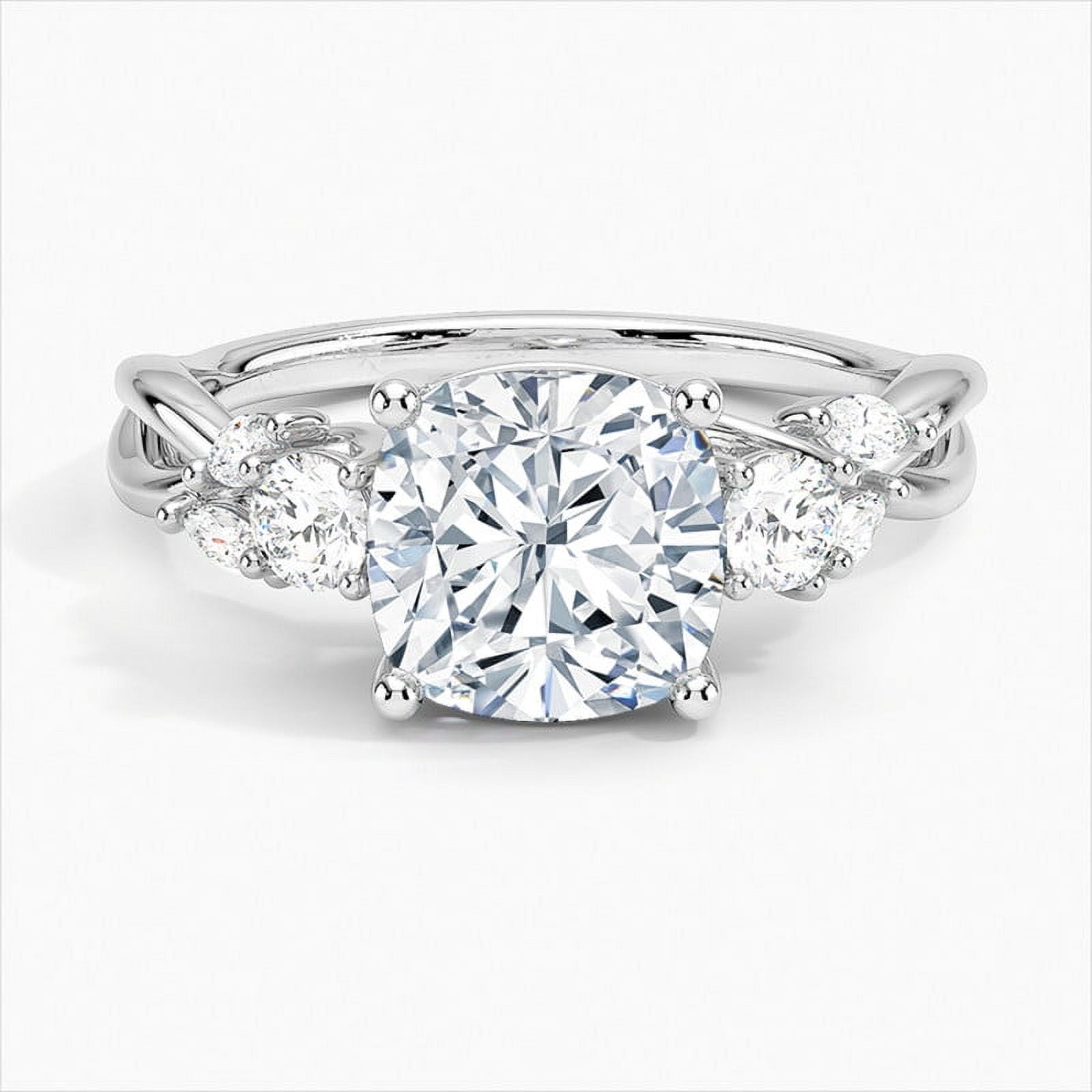 Elise Jewel 14K White Gold Plated 1.92 Ct Cushion Cut Diamond Ring ...
