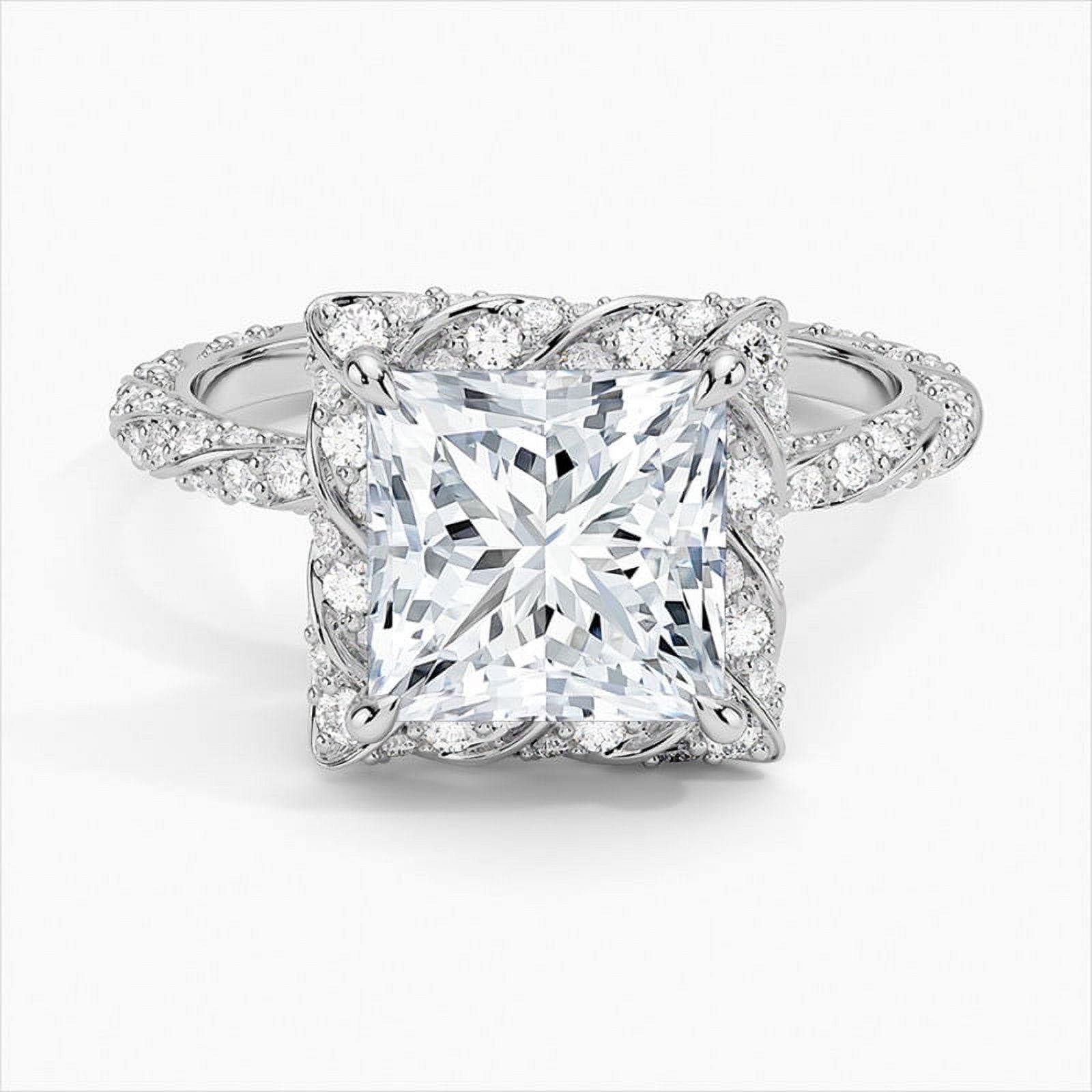 Elise Jewel 14K White Gold Plated 1.92 Ct Princess Cut Ring - Unique ...