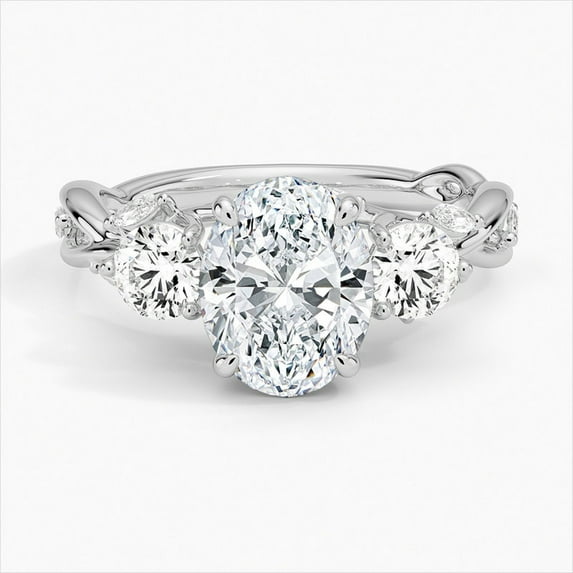 Elise Jewel 14K White Gold Plated - 1.95 Ct Oval Cut Diamond Ring ...