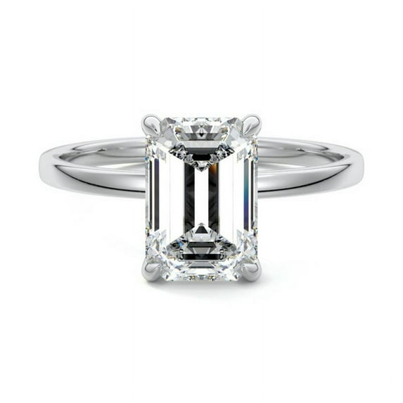 Elise Jewel 14K White Gold Plated 2.01 Ct Emerald Cut Excellent Diamond ...