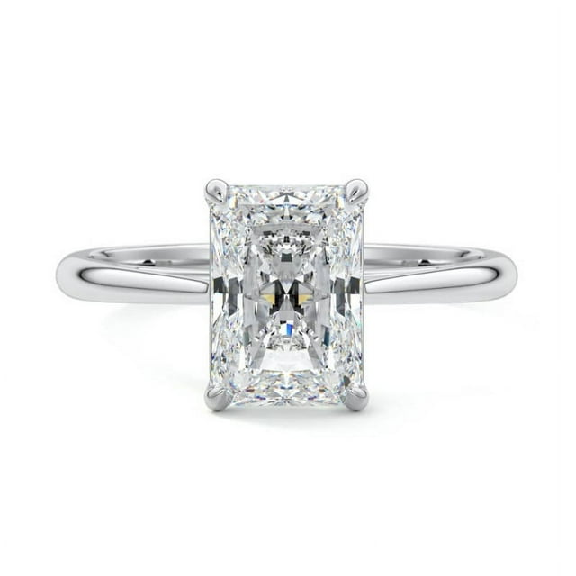 Elise Jewel 14K White Gold Plated 2.01 Ct Radiant Cut Excellent Diamond ...