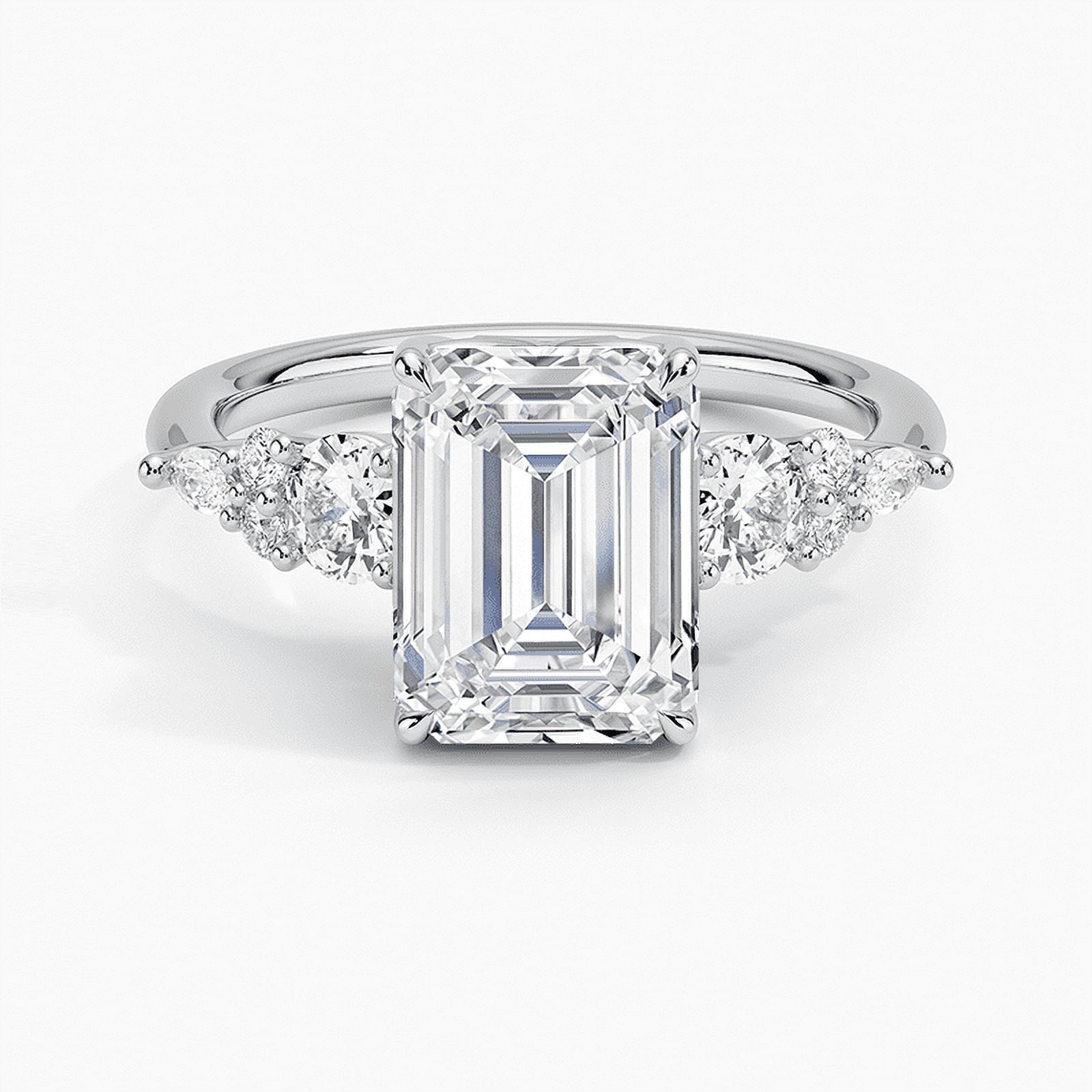 Elise Jewel 14K White Gold Plated 2.06 Ct Emerald Cut Diamond Wedding ...