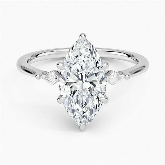 Elise Jewel 14K White Gold Plated 2.23 Ct Marquise Cut Diamond Ring ...