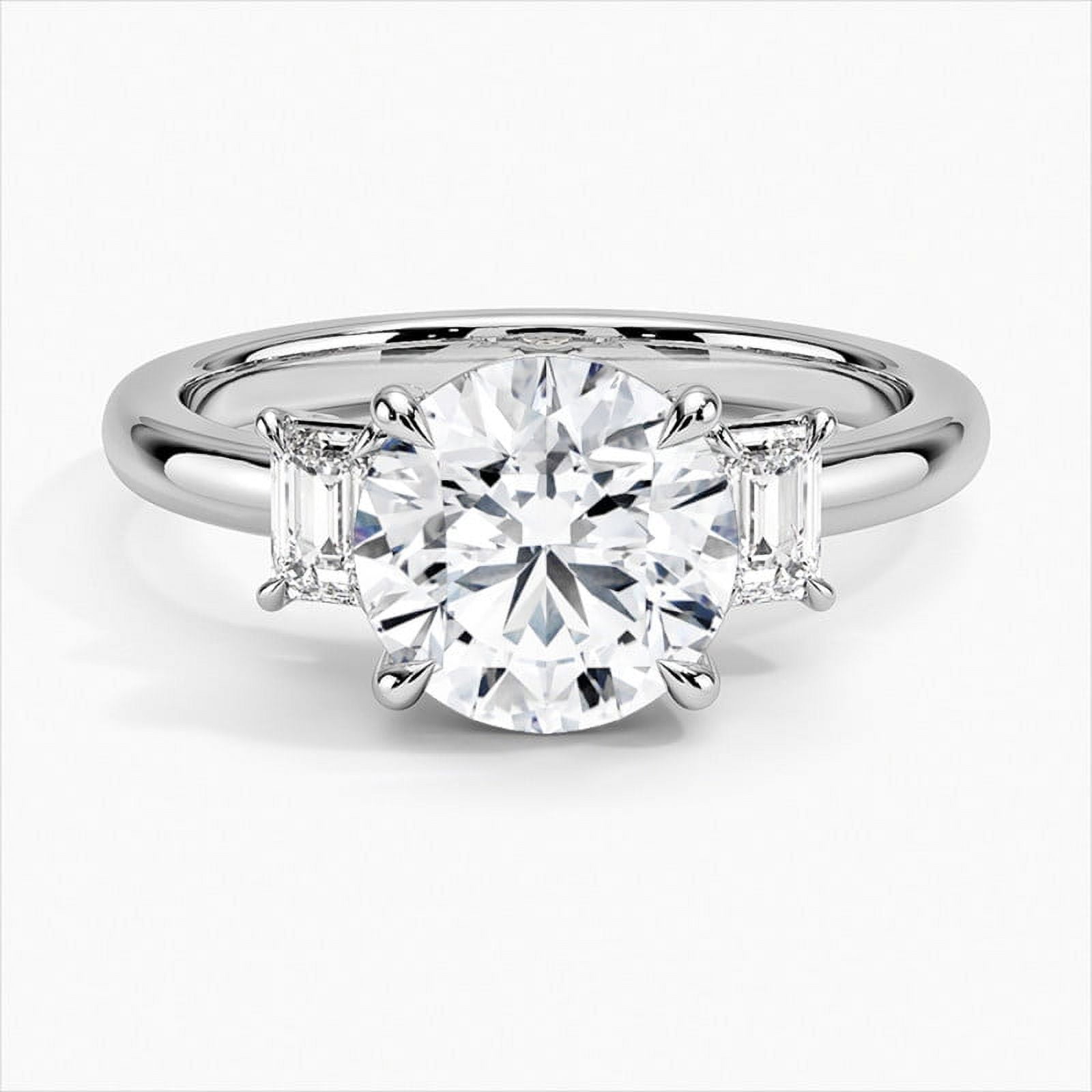 Elise Jewel 14K White Gold Plated 2.45 Ct Round Cut Diamond Wedding Ring - Stunning Three Stone ...