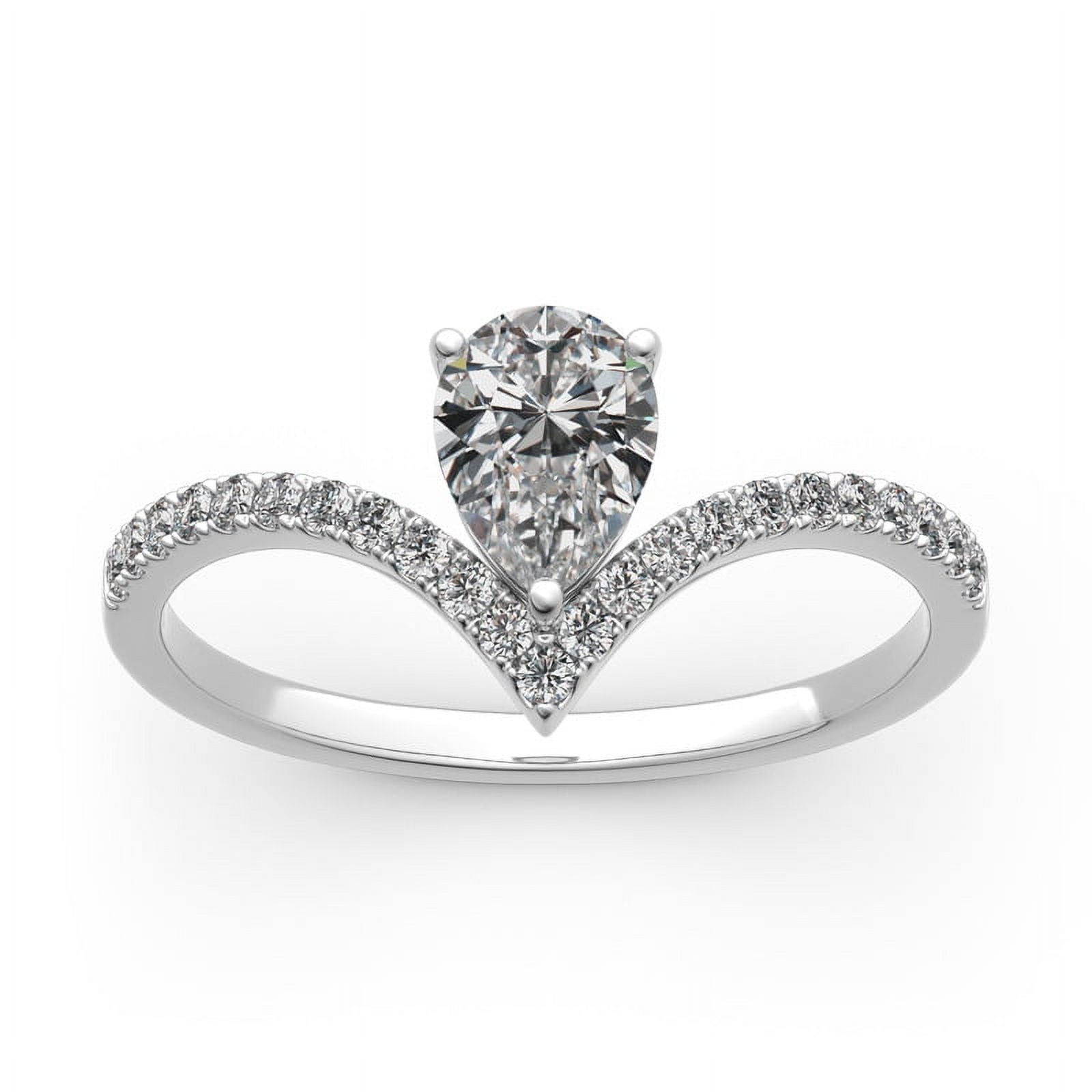 Elise Jewel 14K White Gold Plated Anniversary Rings - Pear Cut 1.3 Ct ...