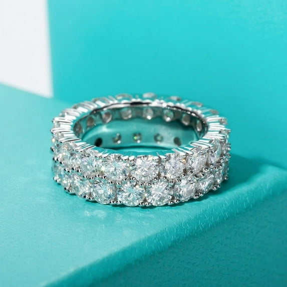 Elise Jewel 14K White Gold Plated Band - 1.3 Ct Round Cut Diamond Rings ...