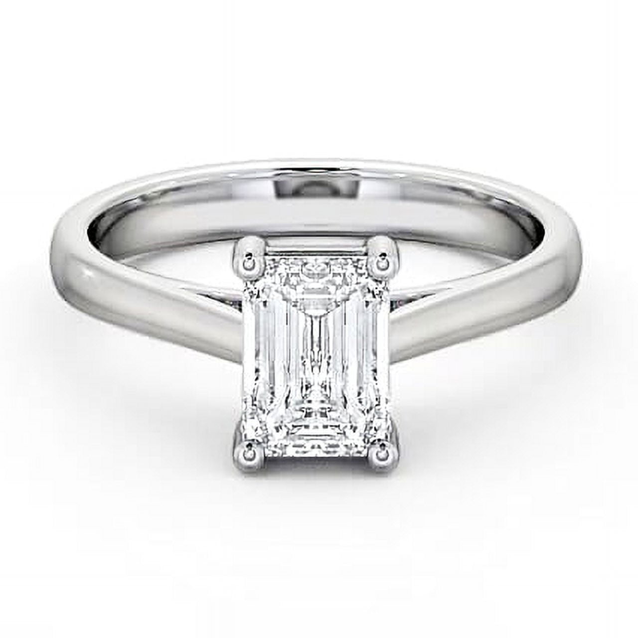 Elise Jewel 14K White Gold Plated Diamond Ring - 2 Ct Emerald Cut ...