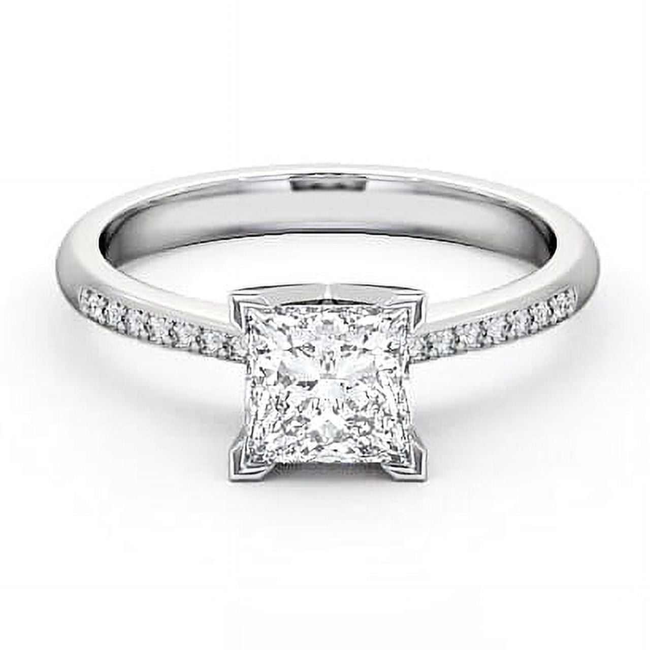Elise Jewel 14K White Gold Plated Diamond Ring - Excellent 2 Ct Emerald Cut Lab Created ...