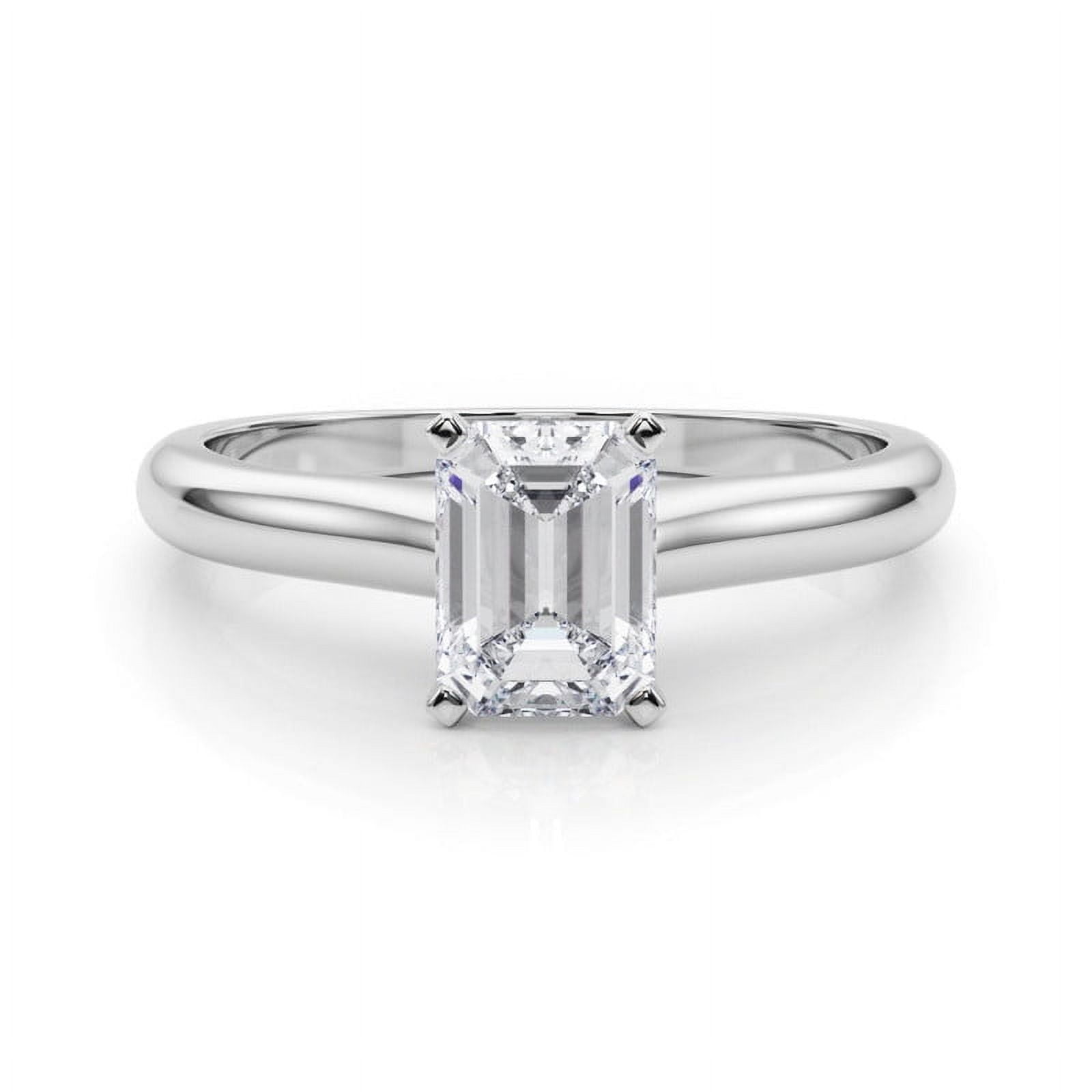 Elise Jewel 14K White Gold Plated Emerald Cut Diamond Ring - 1.69 Ct ...
