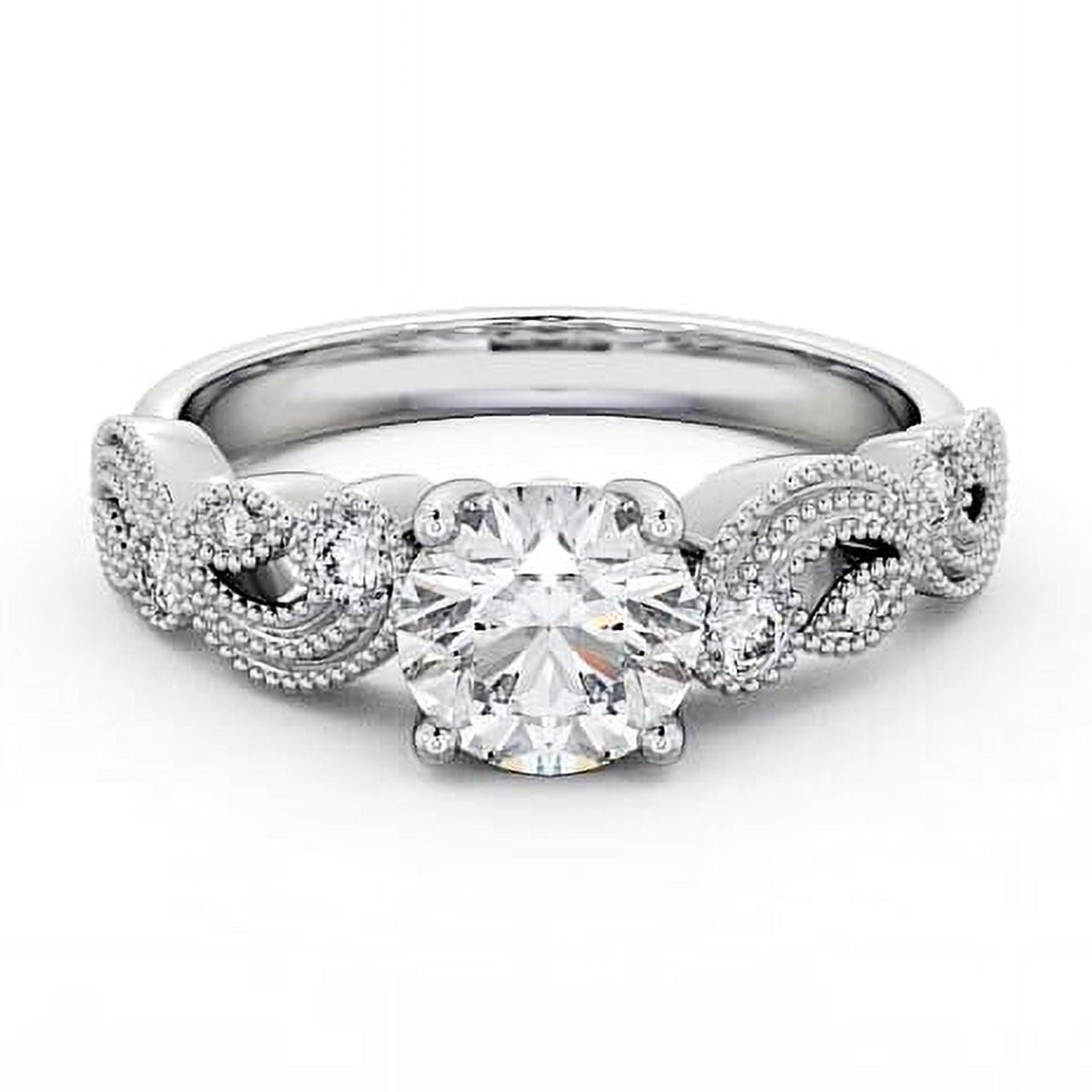 Elise Jewel 14K White Gold Plated Ring - 2 Ct Oval Cut 3-Prong Diamond ...
