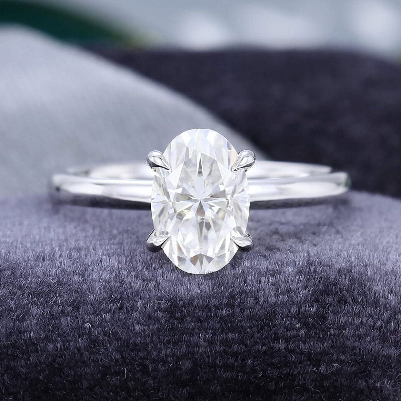Elise Jewel 14K White Gold Plated Ring - 2 Ct VVS1/D Oval Cut Diamond ...