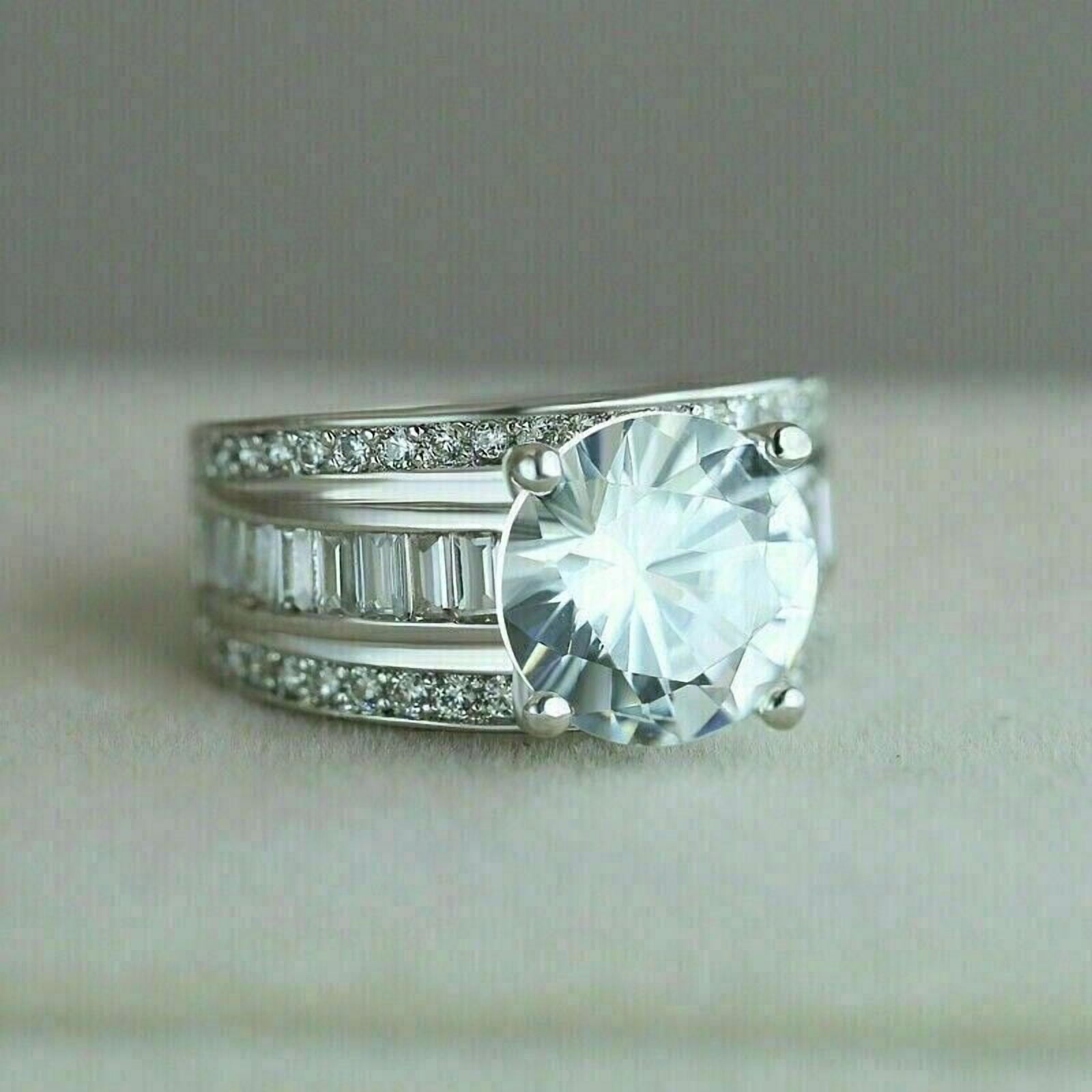 Elise Jewel 14K White Gold Plated Ring for Gift - 1.9 Ct Prong Set ...