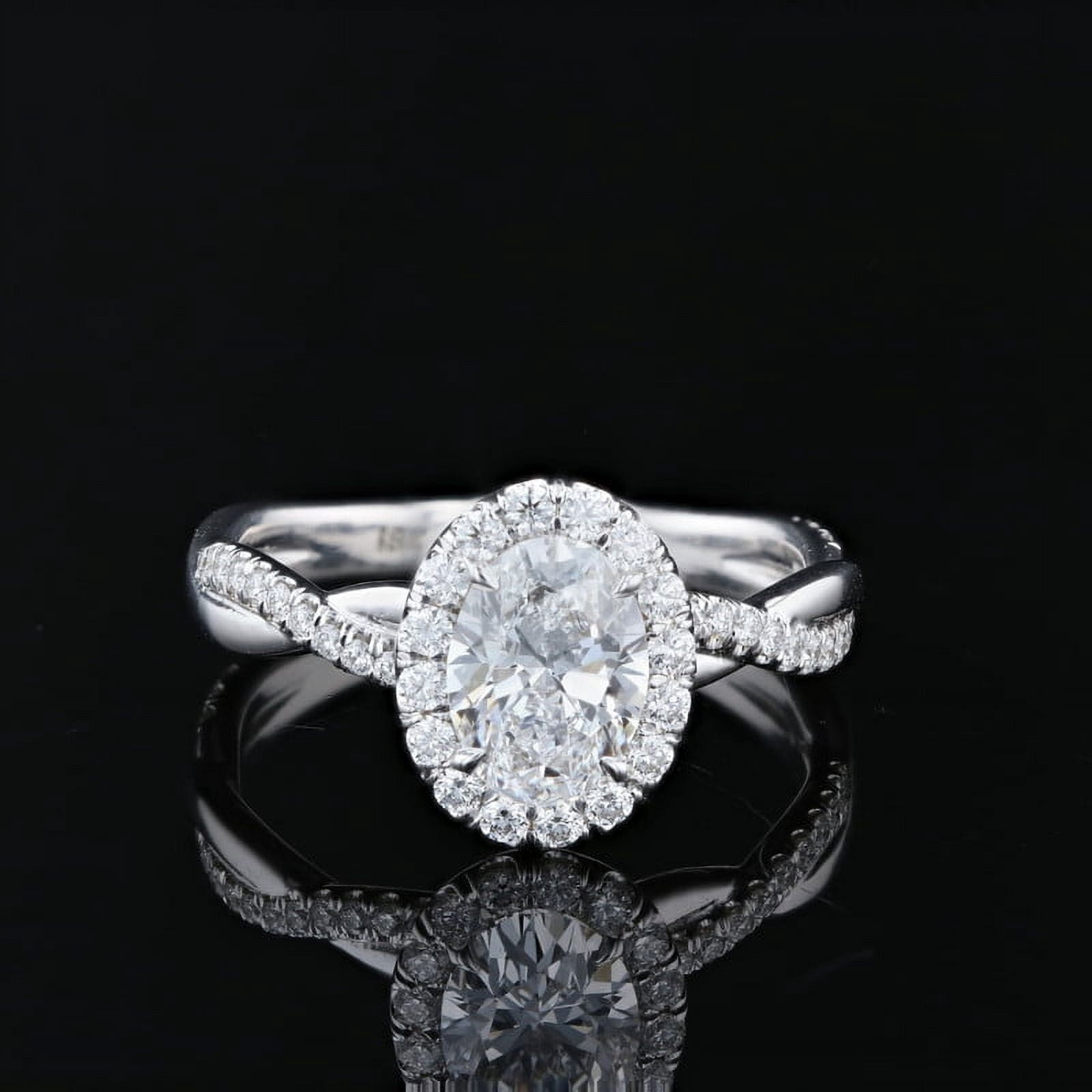 Elise Jewel 14K White Gold Plated Ring - Oval Cut 1.7 Ct Diamond Rings ...