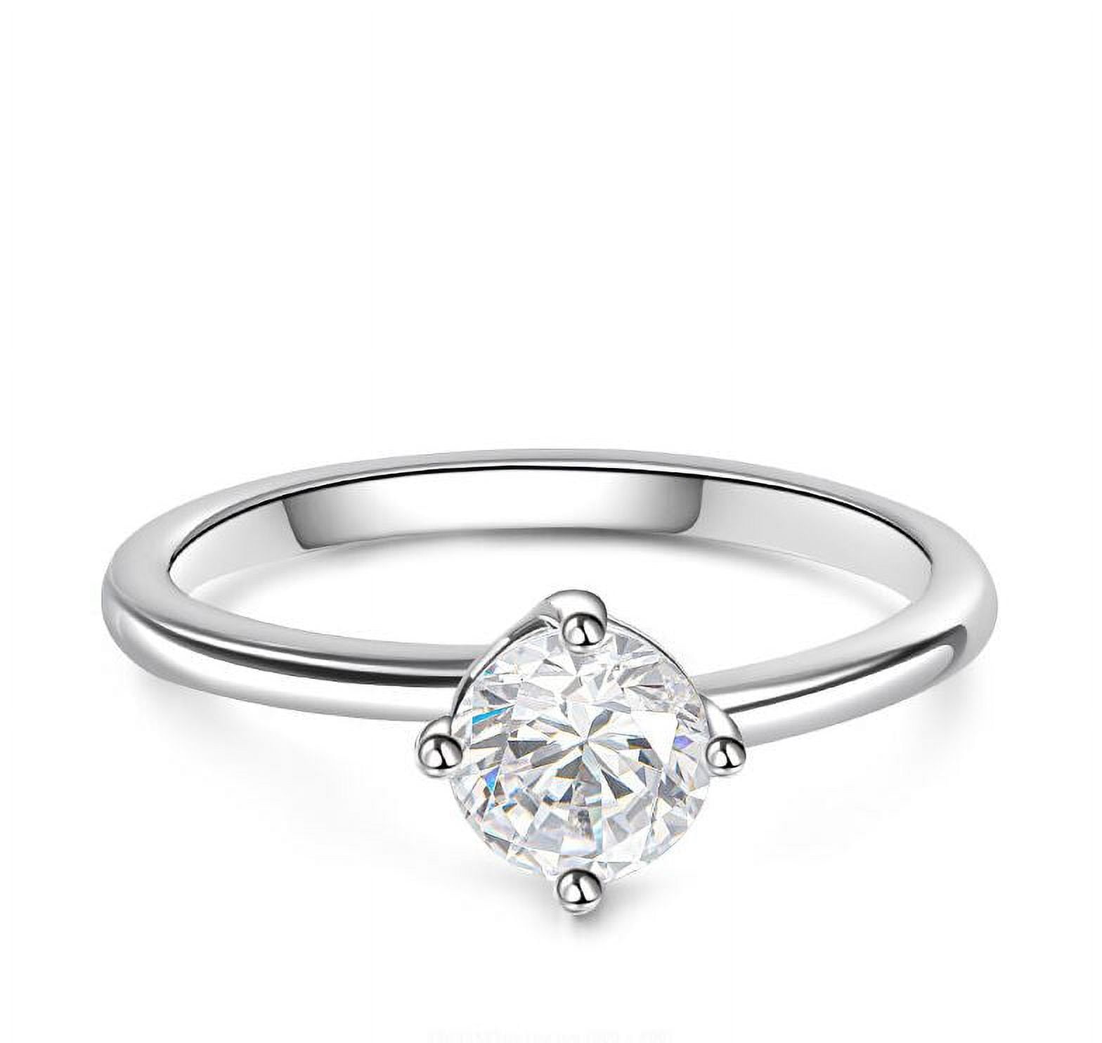 Elise Jewel 14K White Gold Plated Rings - 1.68 Ct Round Cut Diamond Silver Solitaire Rings for ...