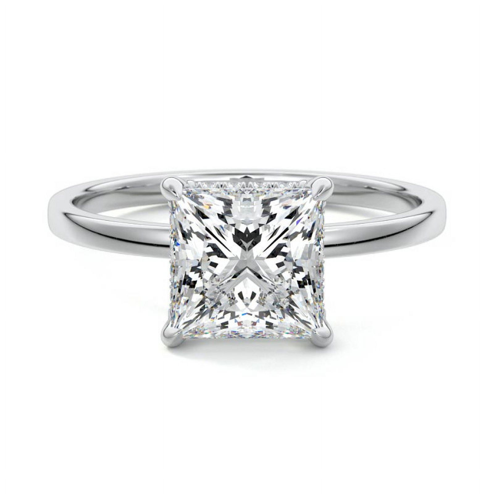 Elise Jewel 14K White Gold Plated Rings - 1.72 Ct Princess Cut Lab Created Simulated Diamond ...