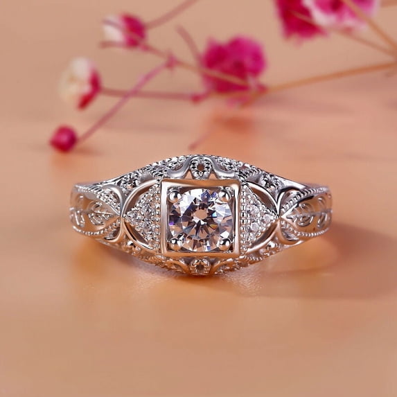 Elise Jewel 14K White Gold Plated Rings - 1.8 Ct Round Cut Lab Created ...