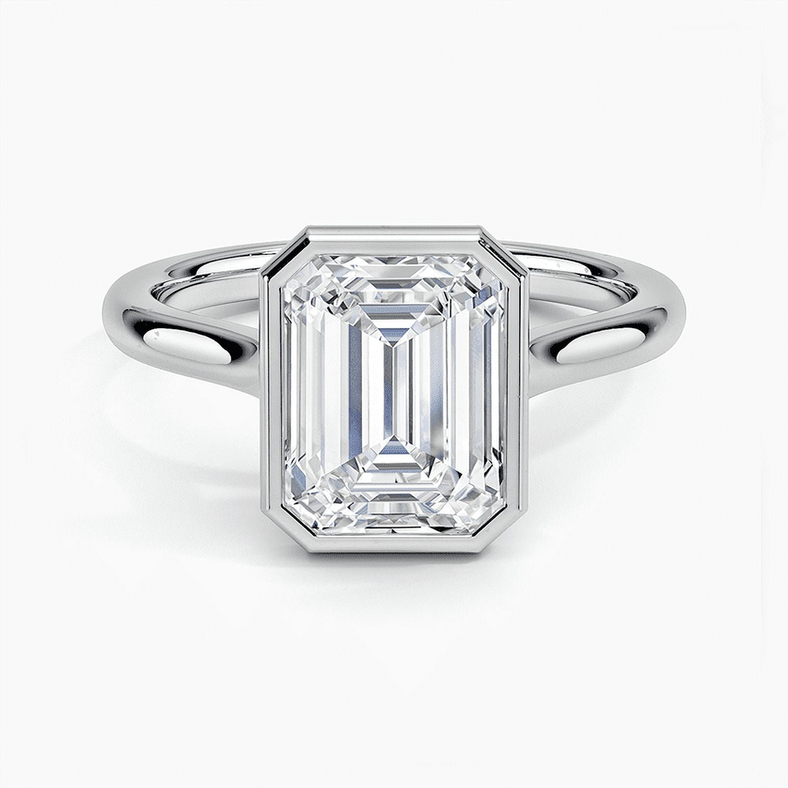 Elise Jewel 14K White Gold Plated Rings - 2.09 Ct Emerald Cut Excellent ...