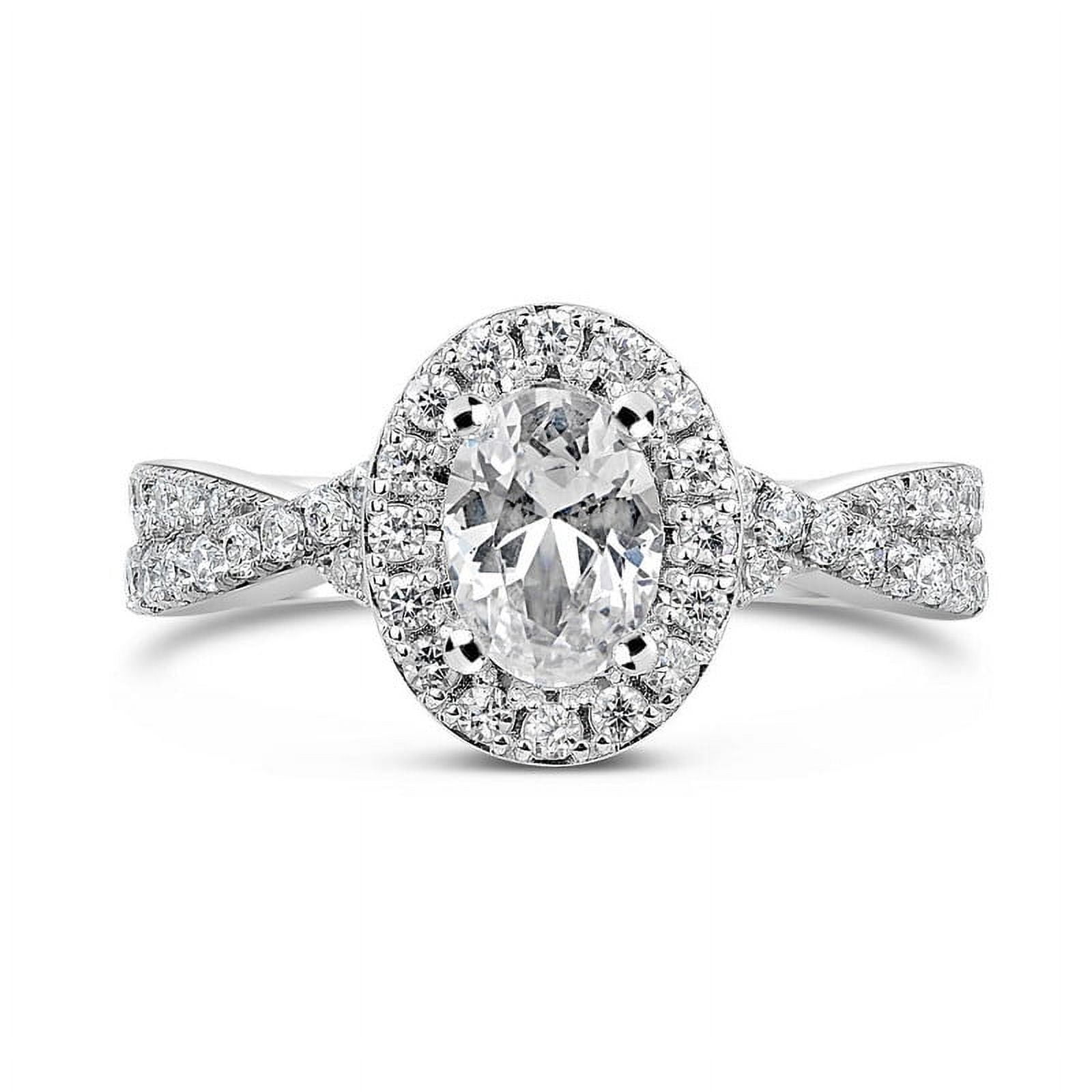Elise Jewel 14K White Gold Plated Rings - 2 Ct Round Cut Simulated ...