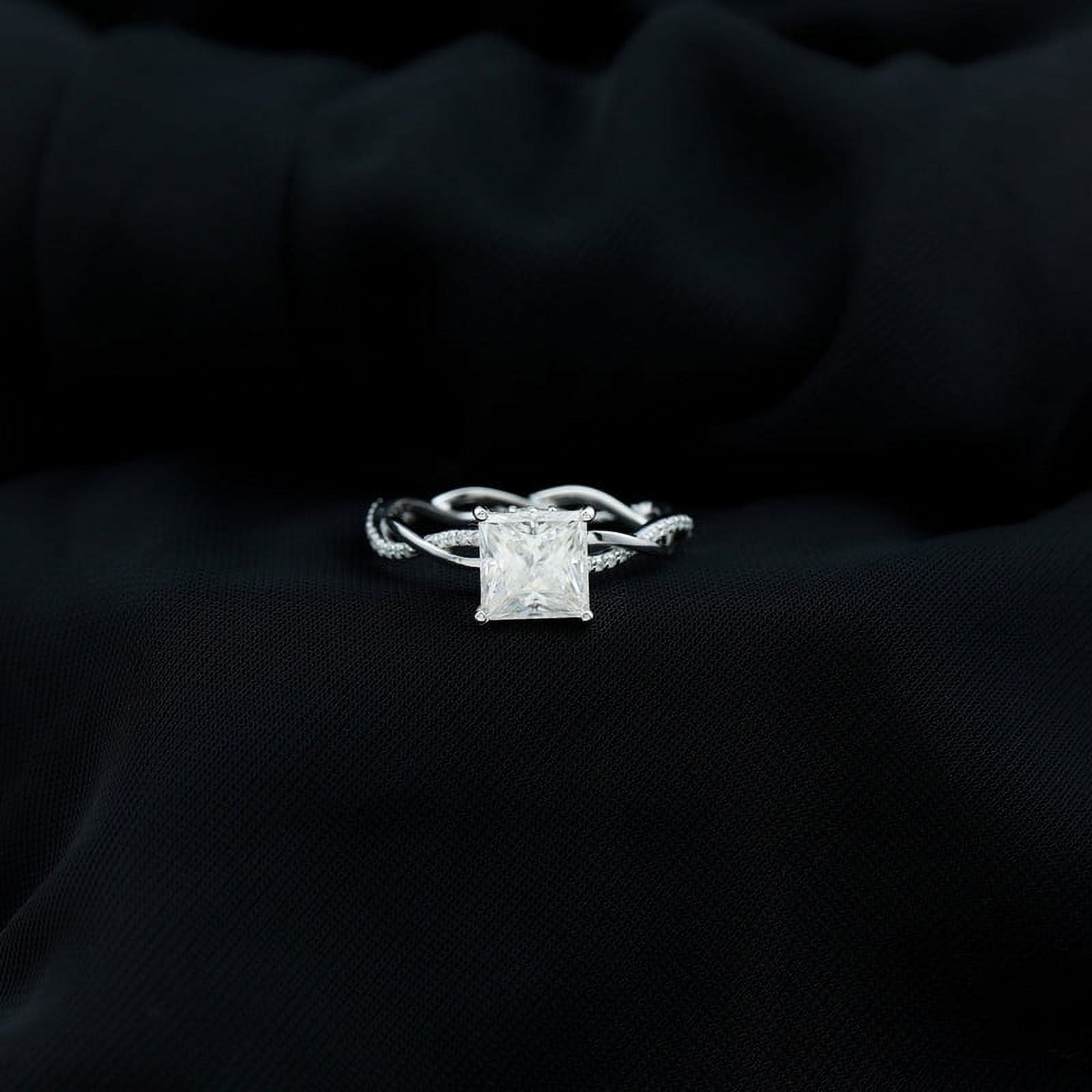 Elise Jewel 14K White Gold Plated Rings Gift - 1.9 Ct Princess Cut ...
