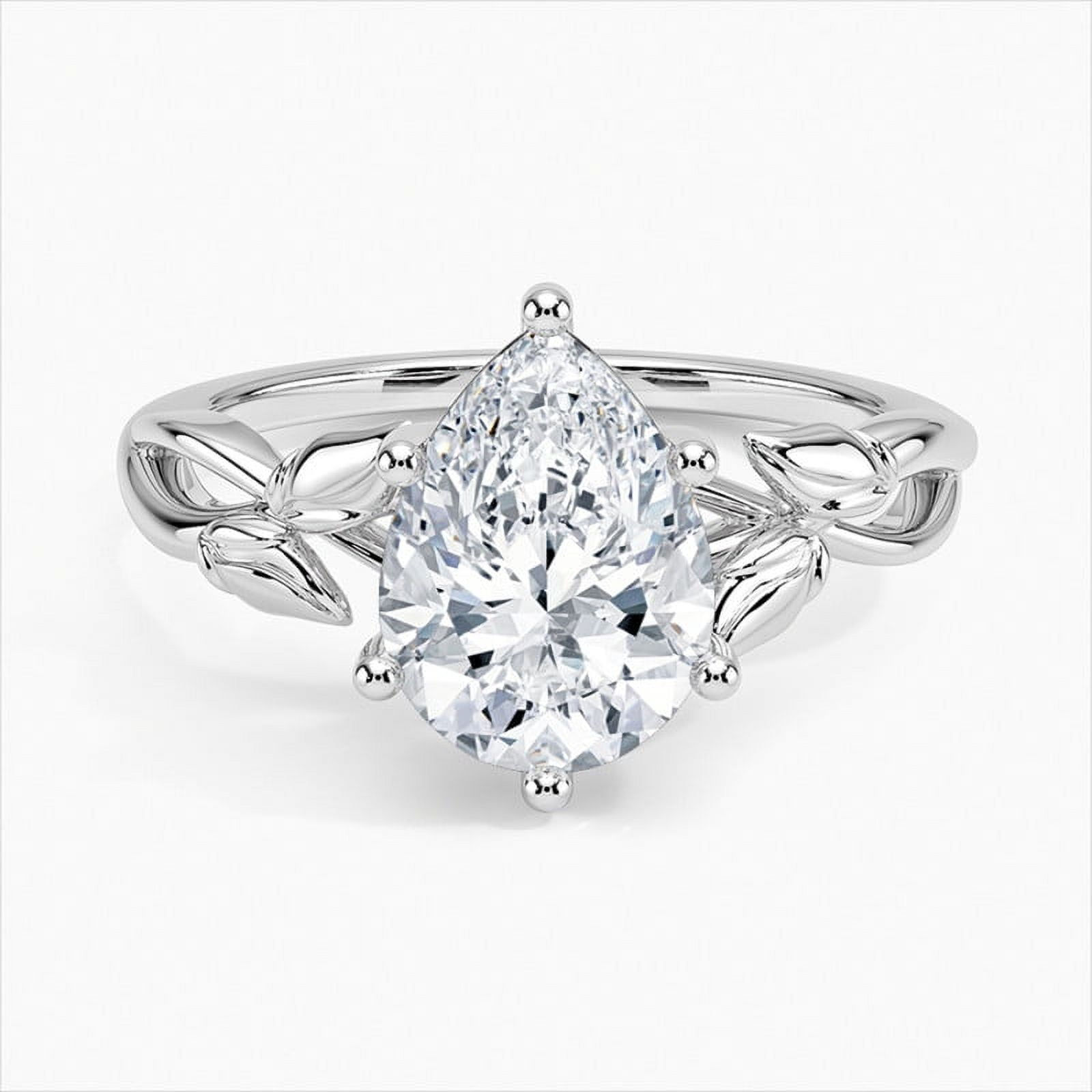 Elise Jewel 14K White Gold Plated Rings Gifts - 1.95 Ct Pear Cut ...