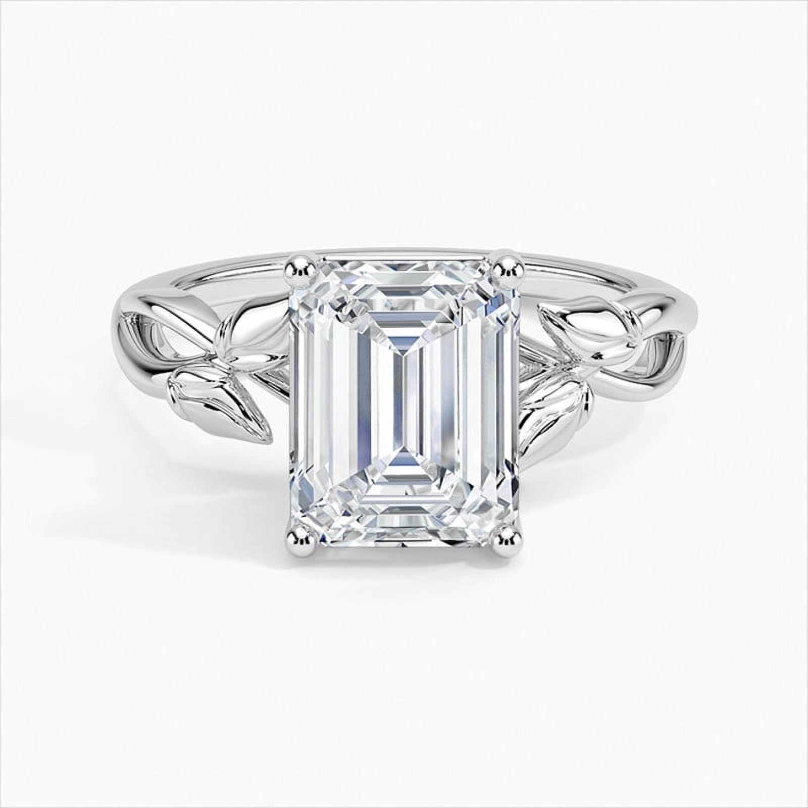 Elise Jewel 14K White Gold Plated Rings Gifts - 1.97 Ct Emerald Cut ...