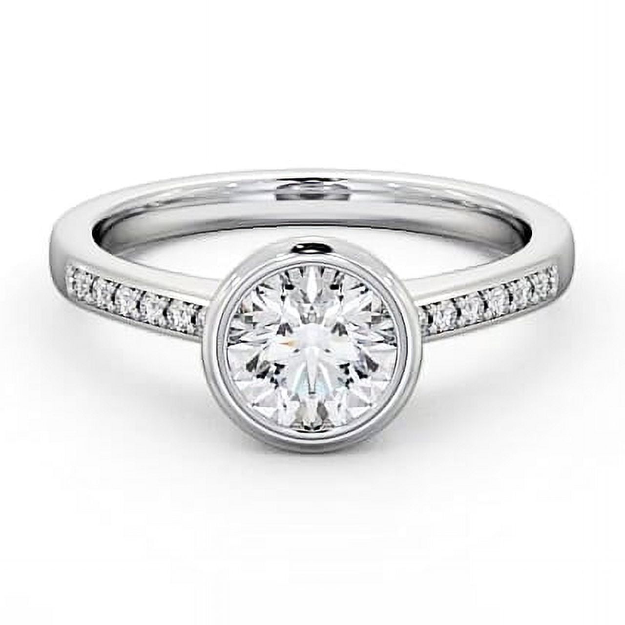Elise Jewel 14K White Gold Plated Rings - Round Cut 1.6 Ct White ...