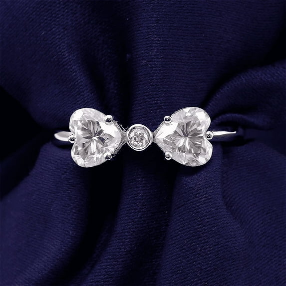 Elise Jewel 14K White Gold Plated Rings For Women's - Heart Cut 1 Ct ...