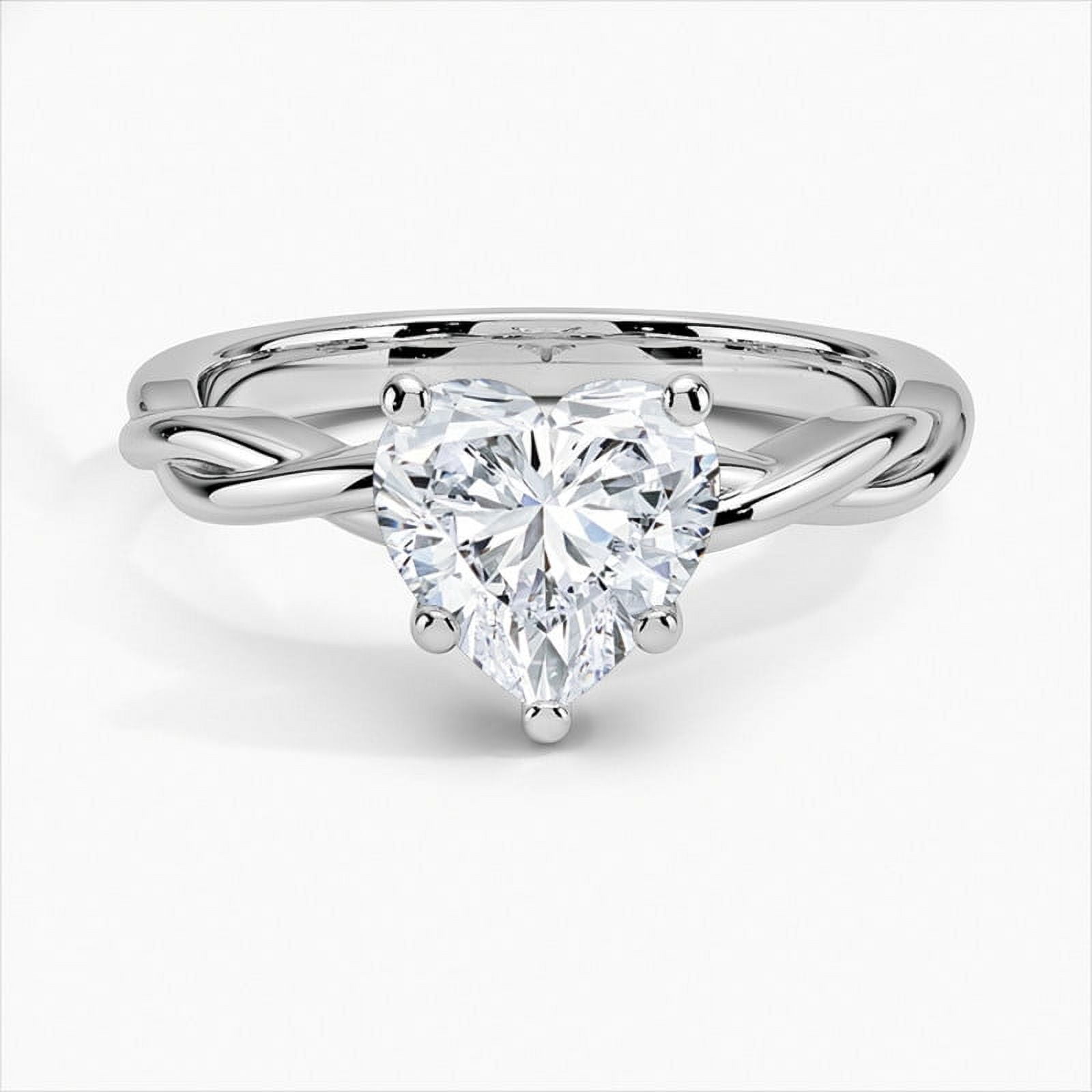 Elise Jewel 14K White Gold Plated Solitaire Ring - 1.48 Ct Heart Cut ...