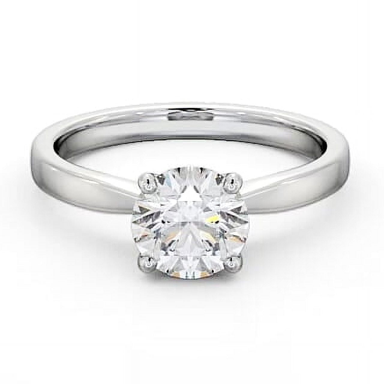 Elise Jewel 14K White Gold Plated Solitaire Ring - 2 Ct Round Cut Diamond Ring for Women ...