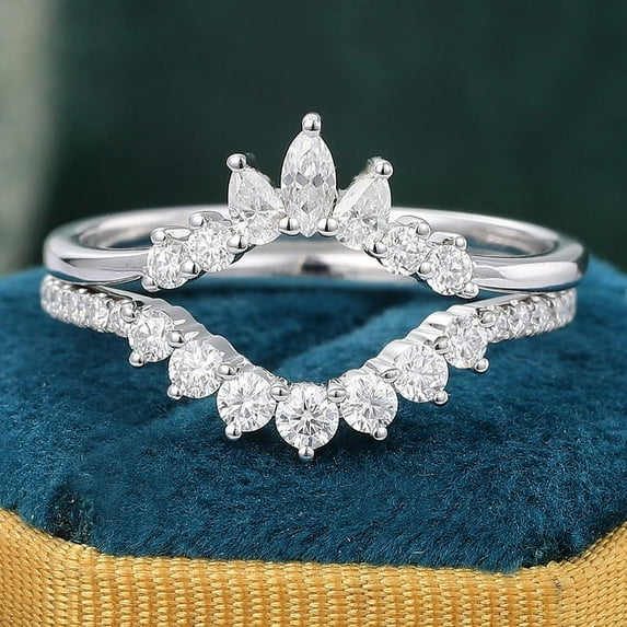 Elise Jewel 14K White Gold Plated Wedding Anniversary Ring - Marquise ...