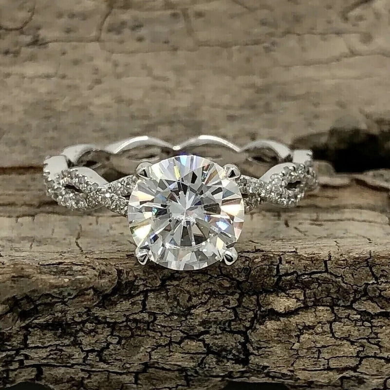 Elise Jewel 14K White Gold Plated Wedding Anniversary Ring - Round Cut ...