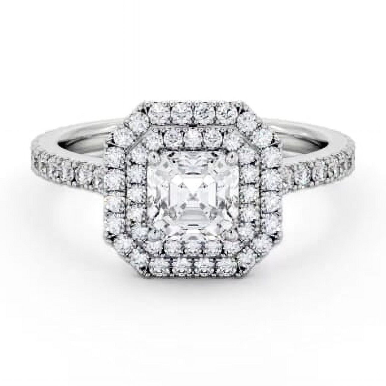 Elise Jewel 14K White Gold Plated Wedding Ring - 2 Ct Princess Diamond ...