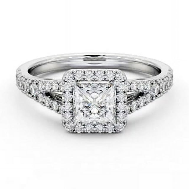 Elise Jewel 14K White Gold Plated Wedding Ring - 2 Ct Princess Diamond Engagement Rings for Her ...