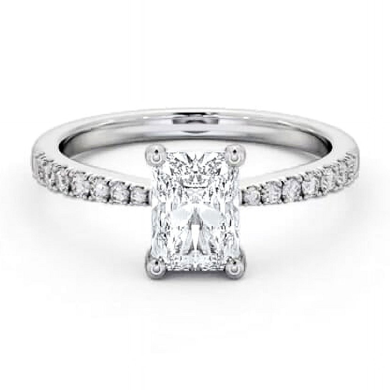 Elise Jewel 14K White Gold Plated White Diamond Solitaire Ring for ...