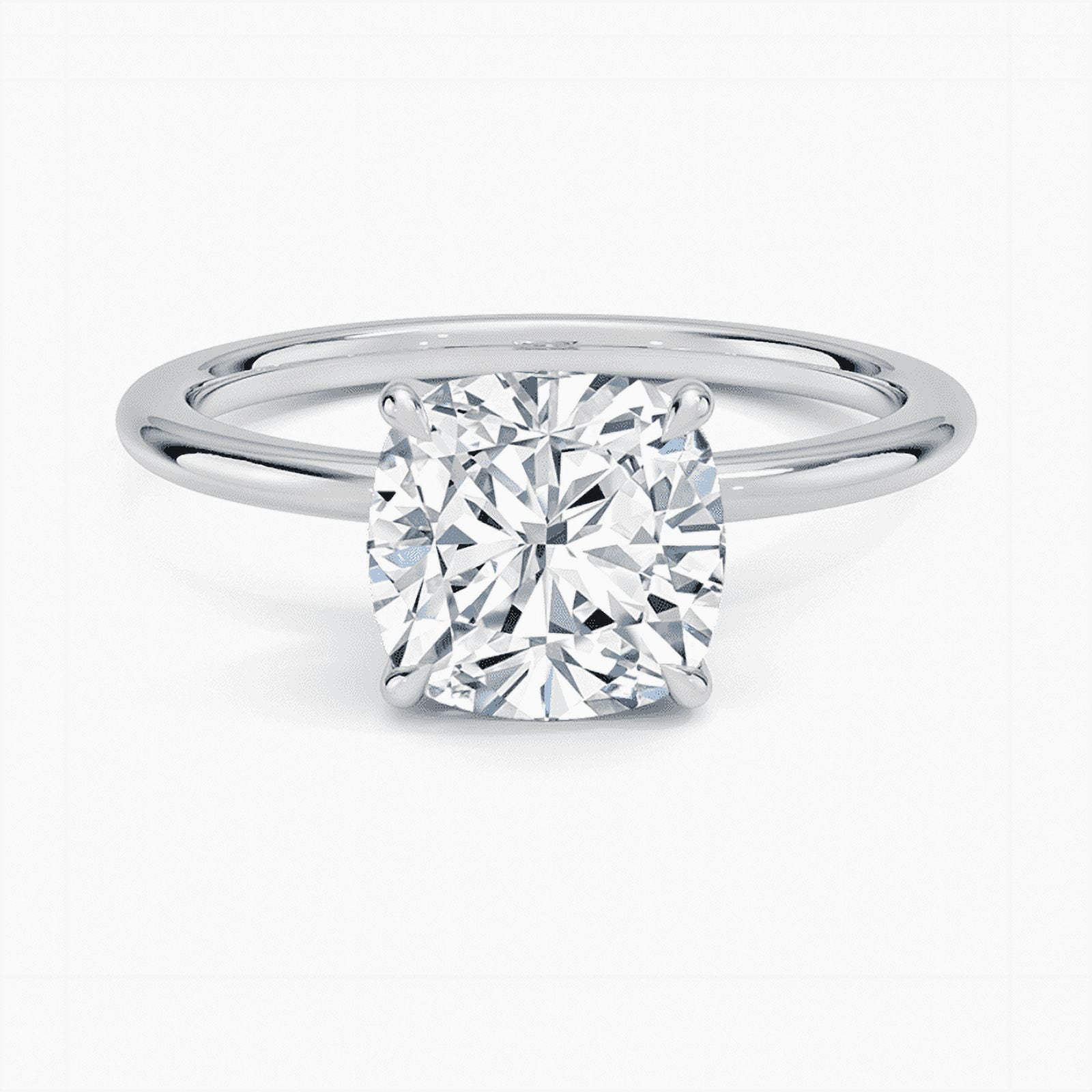 Elise Jewel 2.08 Ct Cushion Cut Diamond Ring - 14K White Gold Plated ...
