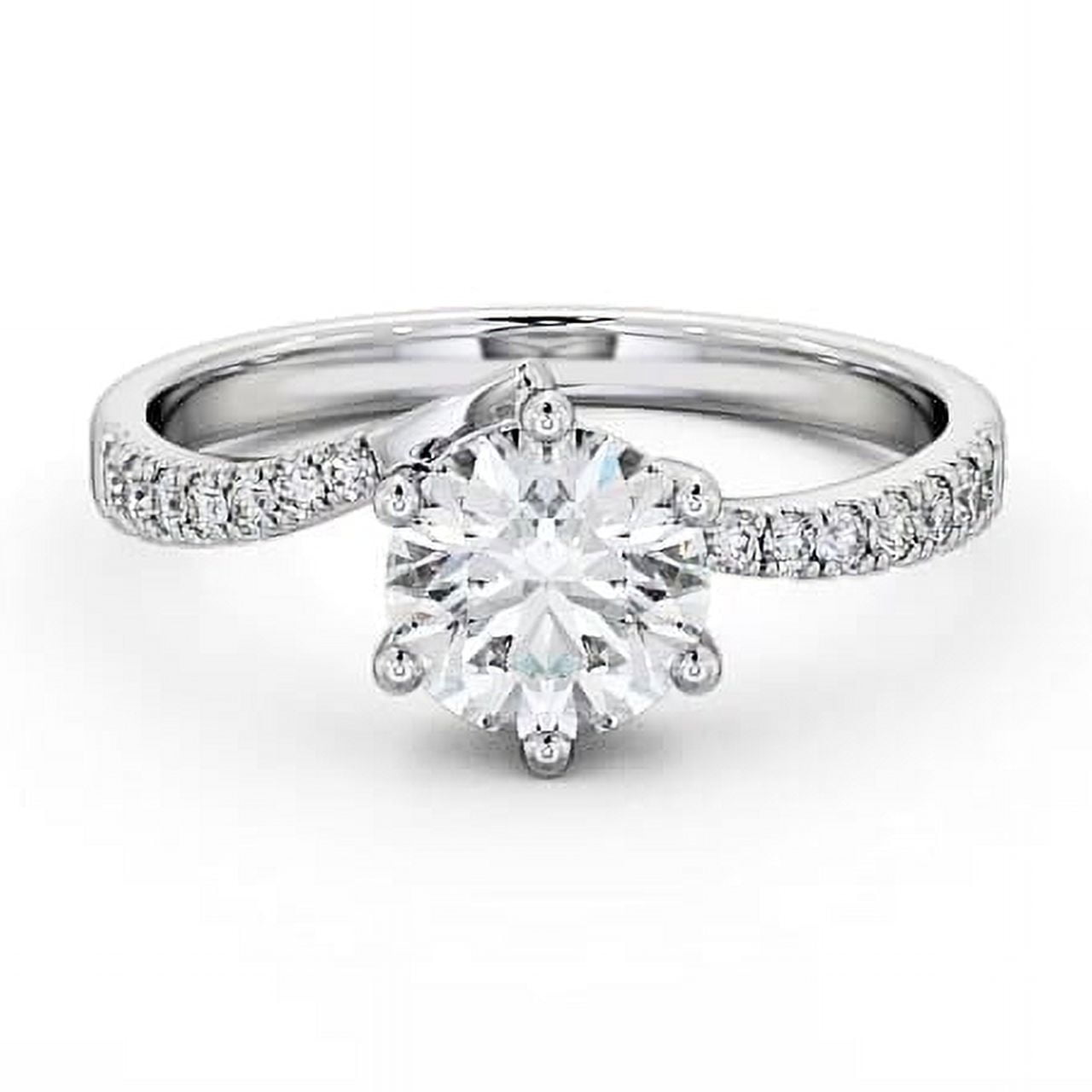 Elise Jewel 2.1 Ct Round Brilliant Cut Diamond Rings for Gift - 14K White Gold Plated ...