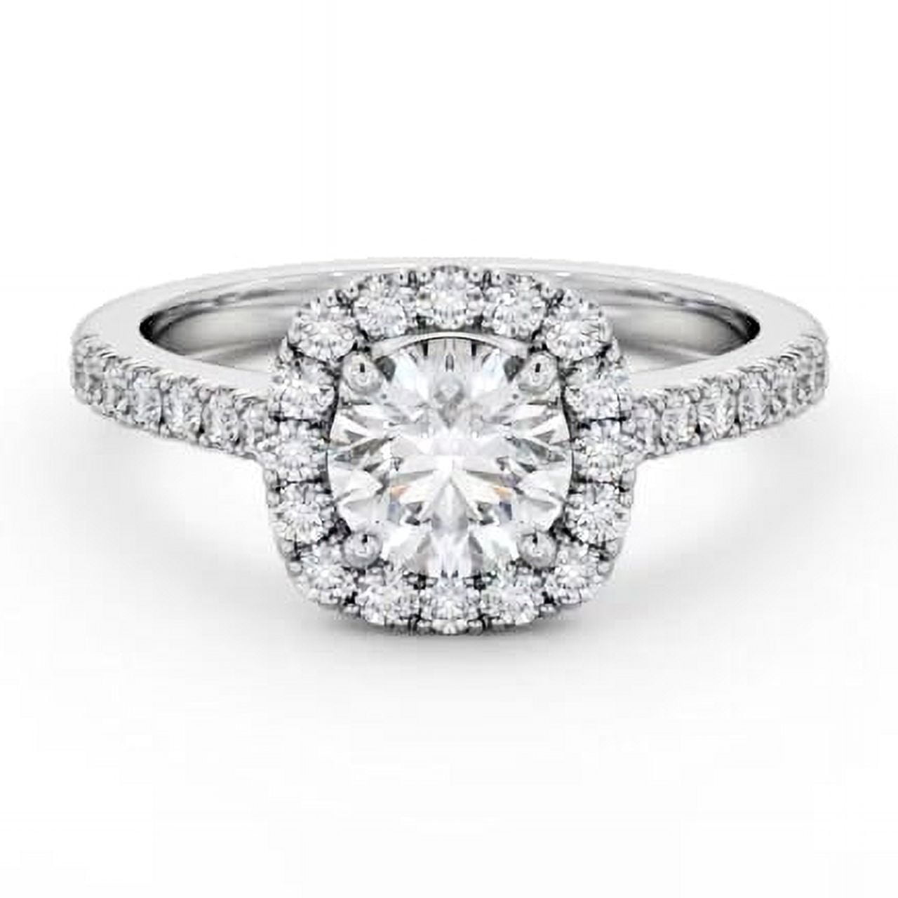 Elise Jewel 2.1 Ct Round Cut Diamond Ring - 14K White Gold Plated ...
