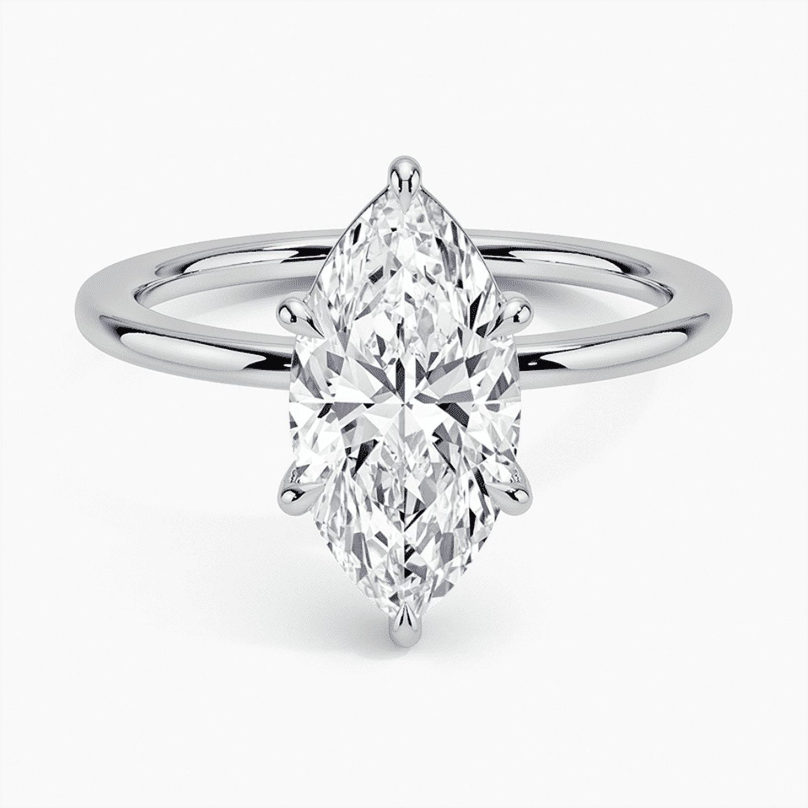 Elise Jewel 2.78 Ct Marquise Cut Diamond Rings - 14K White Gold Plated Rings Gift - Elegant Six ...